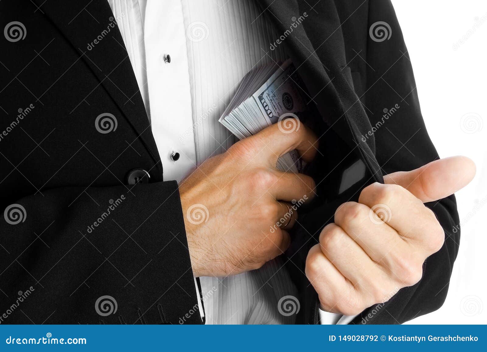 Business Man Holding Money on White Background Stock Photo - Image of ...