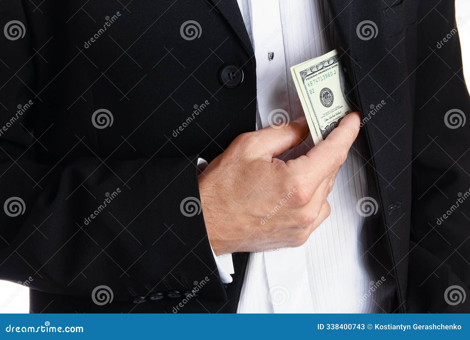 Business Man Holding Money on White Background Stock Image - Image of ...