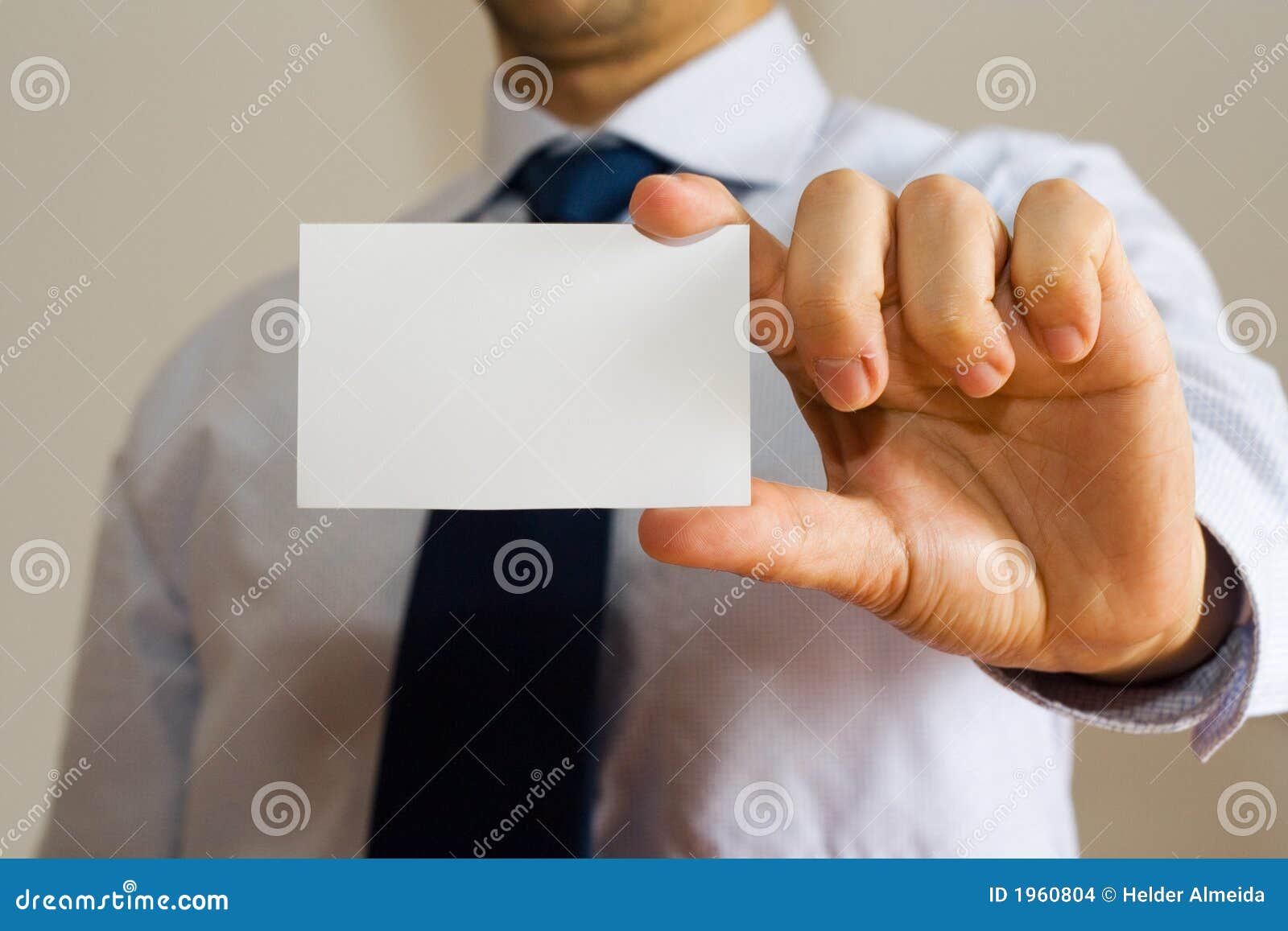 Business Man Holding a Name Card Stock Photo - Image of corporate, name ...