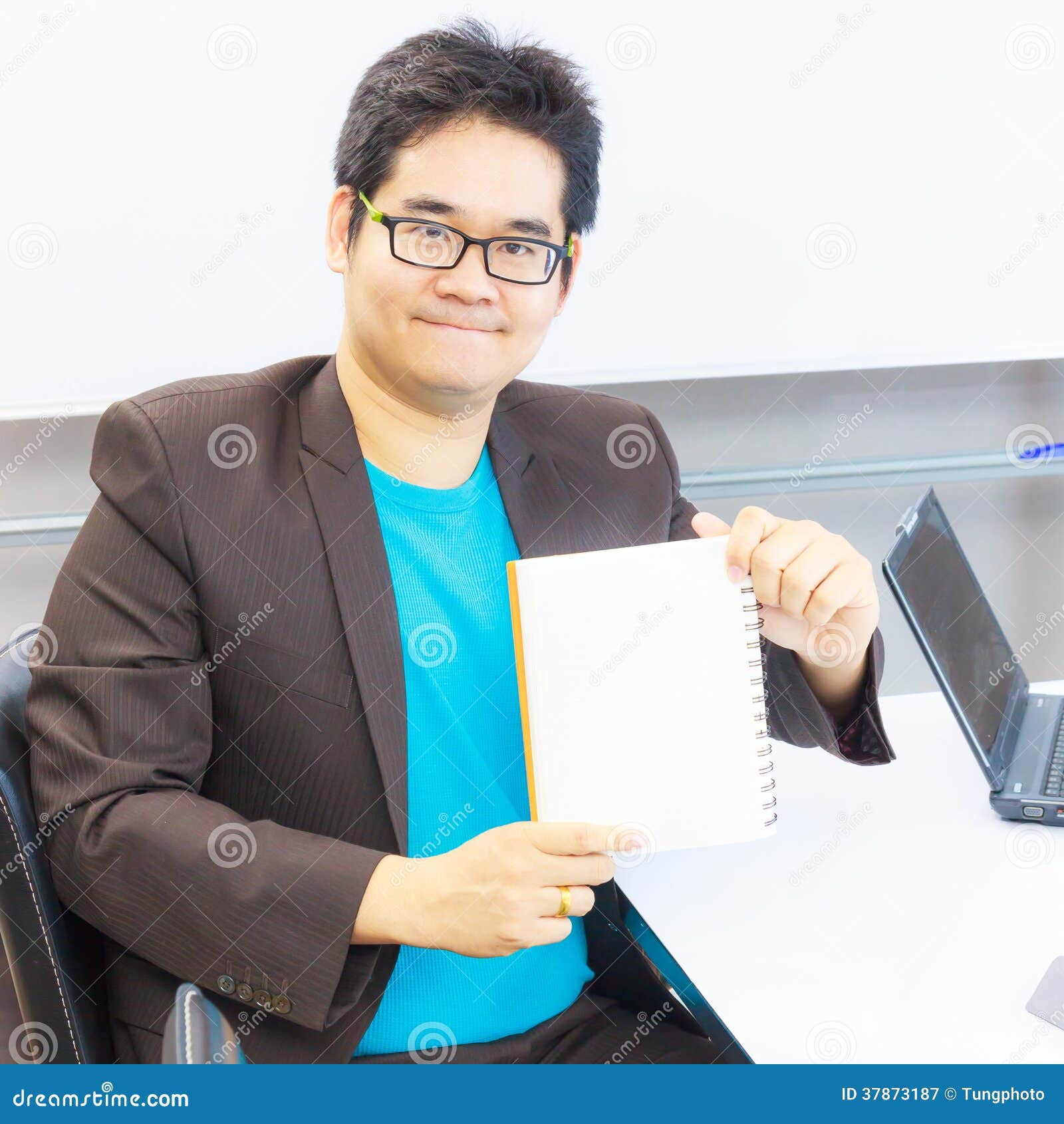 Business Man Holding Notebook Stock Image - Image of learning ...
