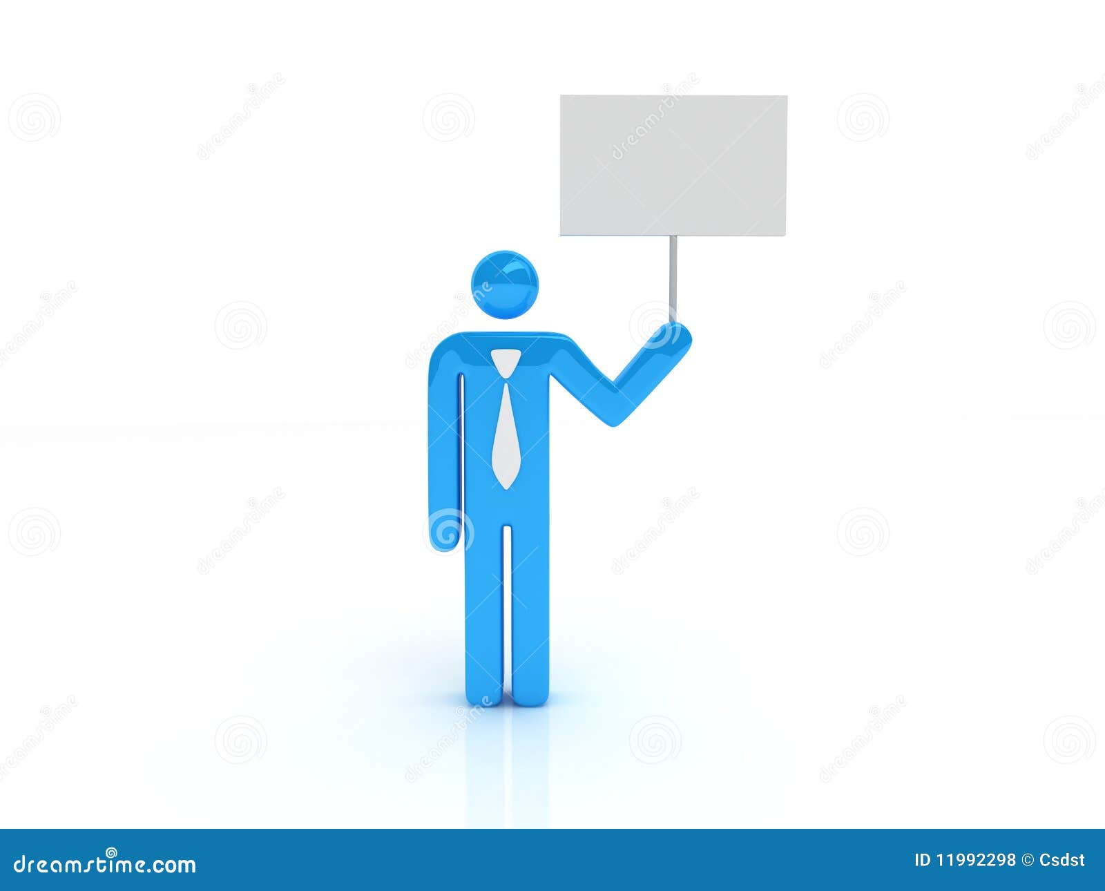 Business Man Holding Notice Board Stock Illustration - Illustration of ...