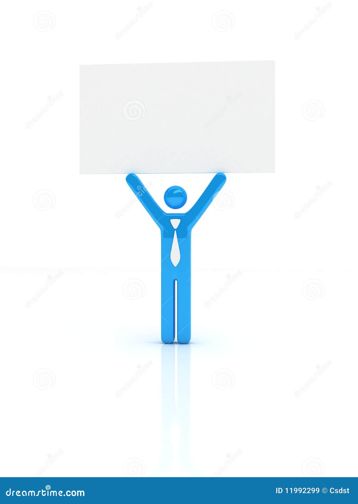 Business Man Holding Notice Board Stock Illustration - Illustration of ...