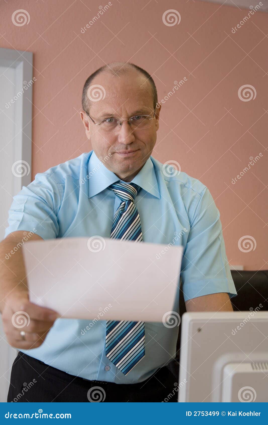 Business man holding paper stock image. Image of dominant - 2753499