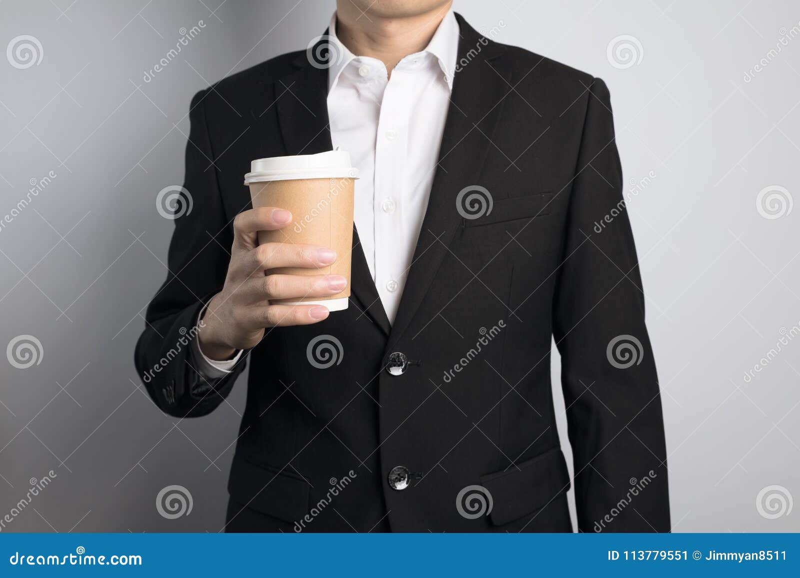 Man holding a paper cup stock image. Image of morning - 113779551