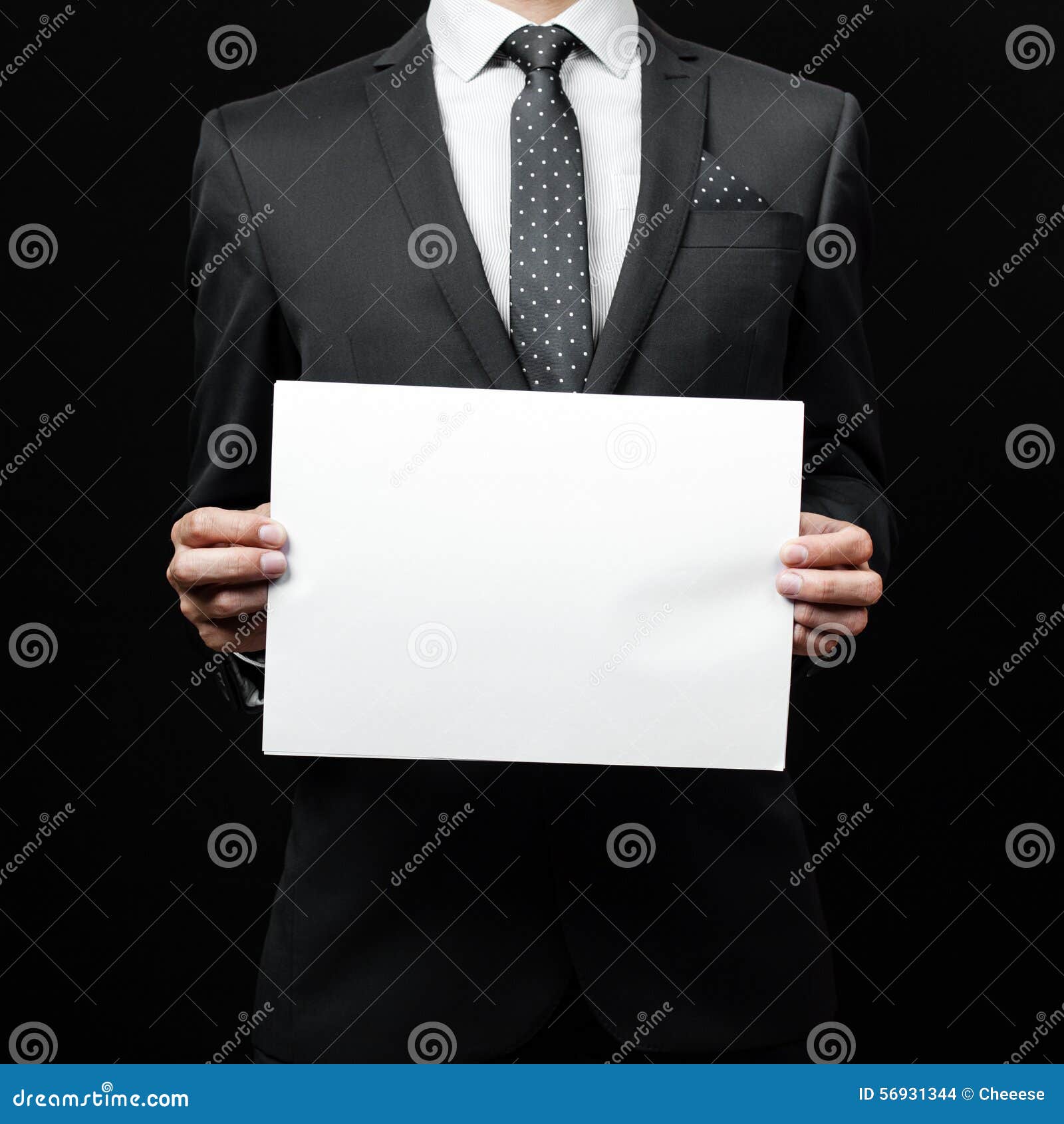 Business Man Holding a Paper Stock Photo - Image of blank, identity ...