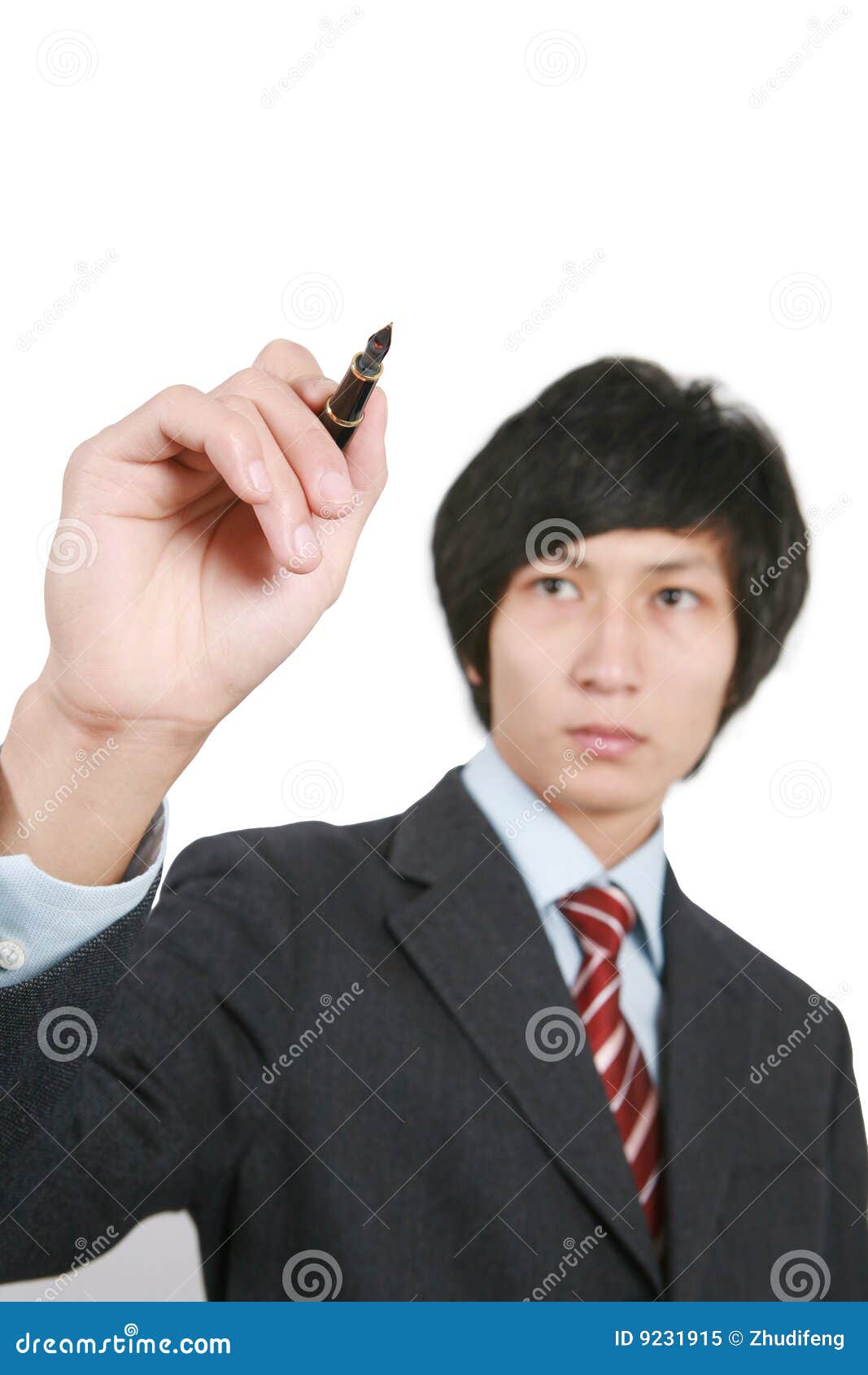 Business man holding pen stock image. Image of people - 9231915