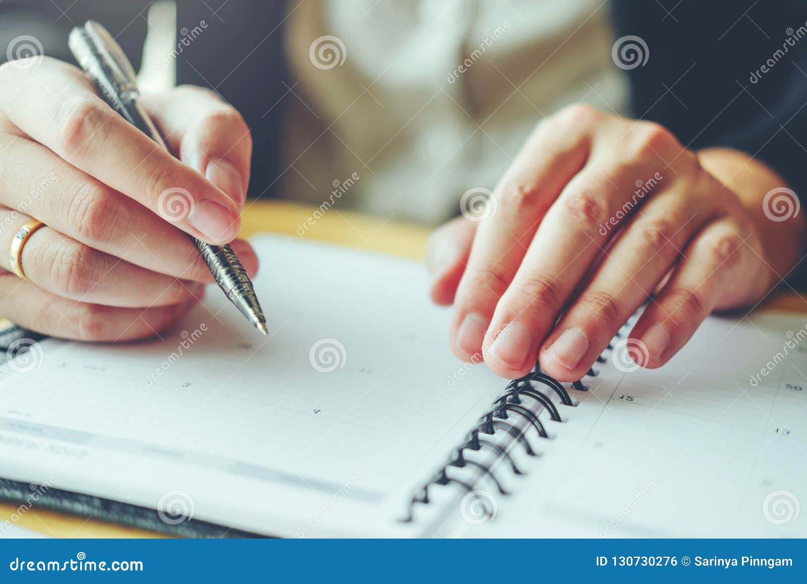 Business Man Holding Pen Pointing on Summary Report Chart Stock Photo ...