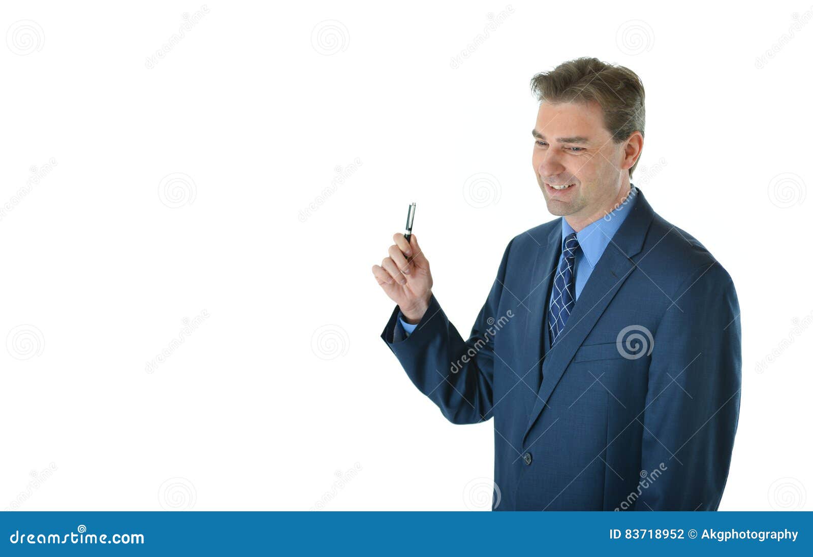 Business man holding a pen stock photo. Image of isolated - 83718952