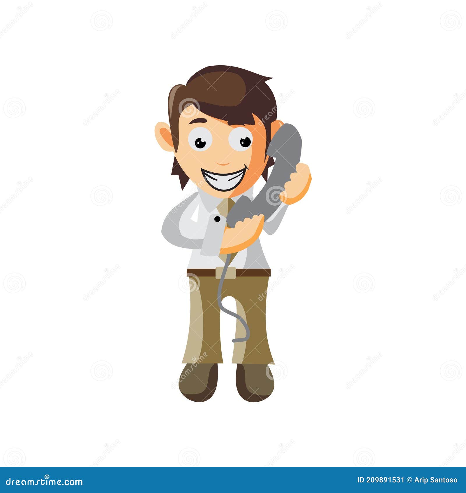 Business Man Holding Phone Cartoon Character Illustration Design