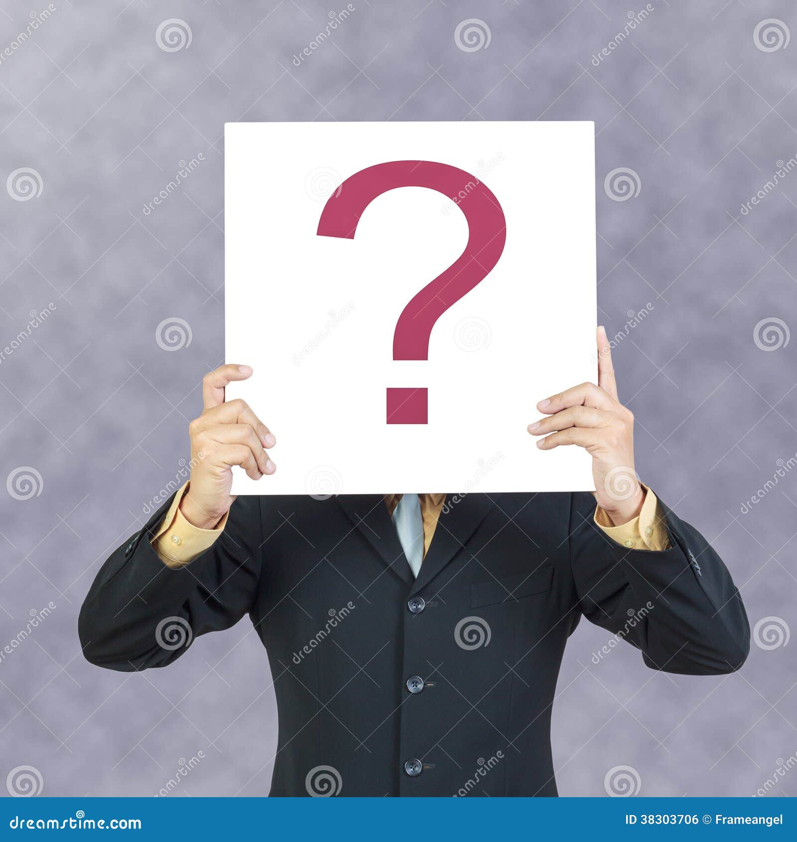 Business Man Holding Question Sign Stock Photo - Image of paper, hand ...