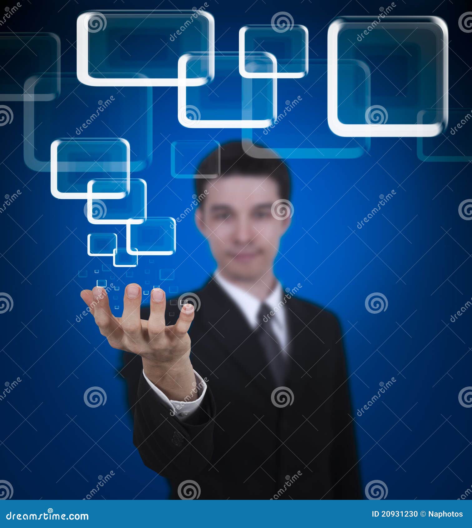 Business Man Holding Screen Stock Photo - Image of display, carrier ...