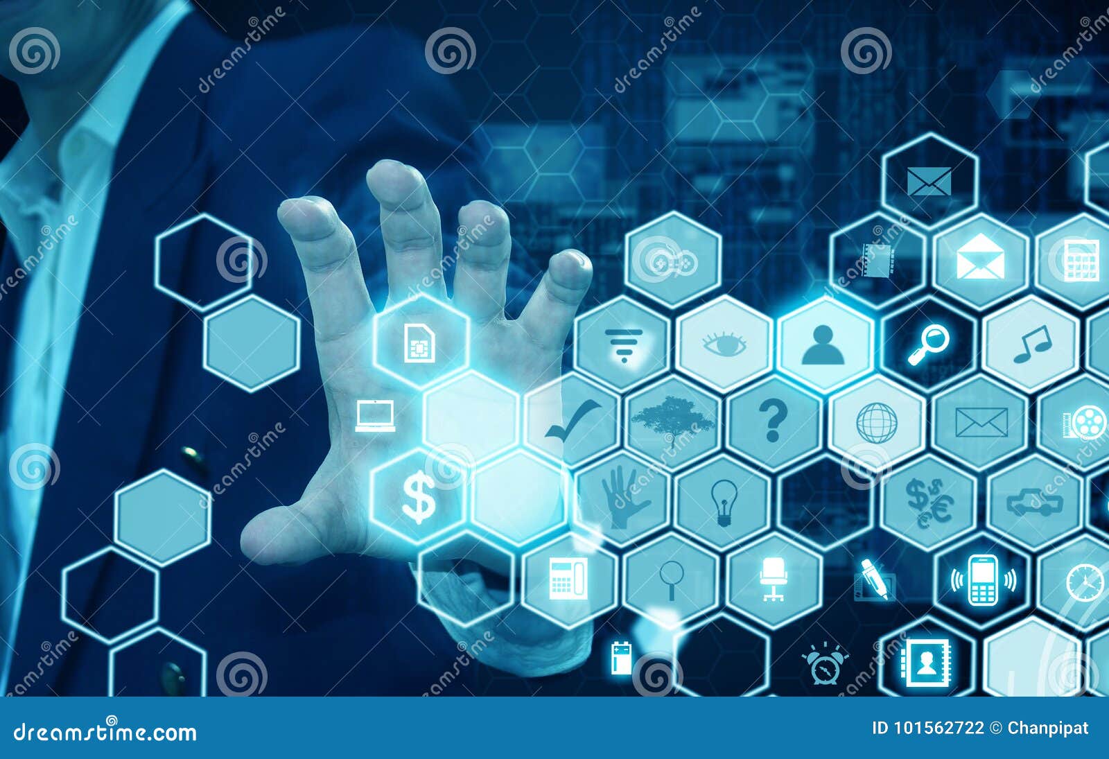 Businessman Holding Technology Stock Photo - Image of hand, concept ...