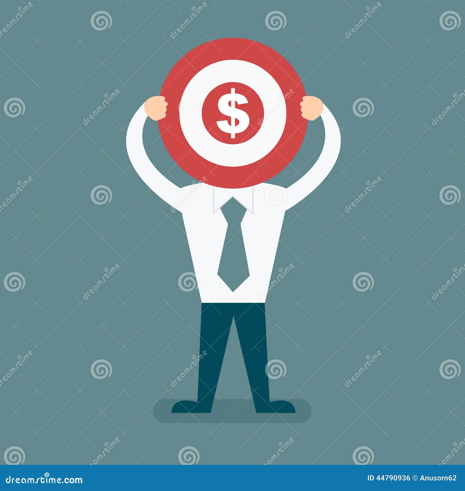 Business Man Holding Target on Head Stock Illustration - Illustration ...
