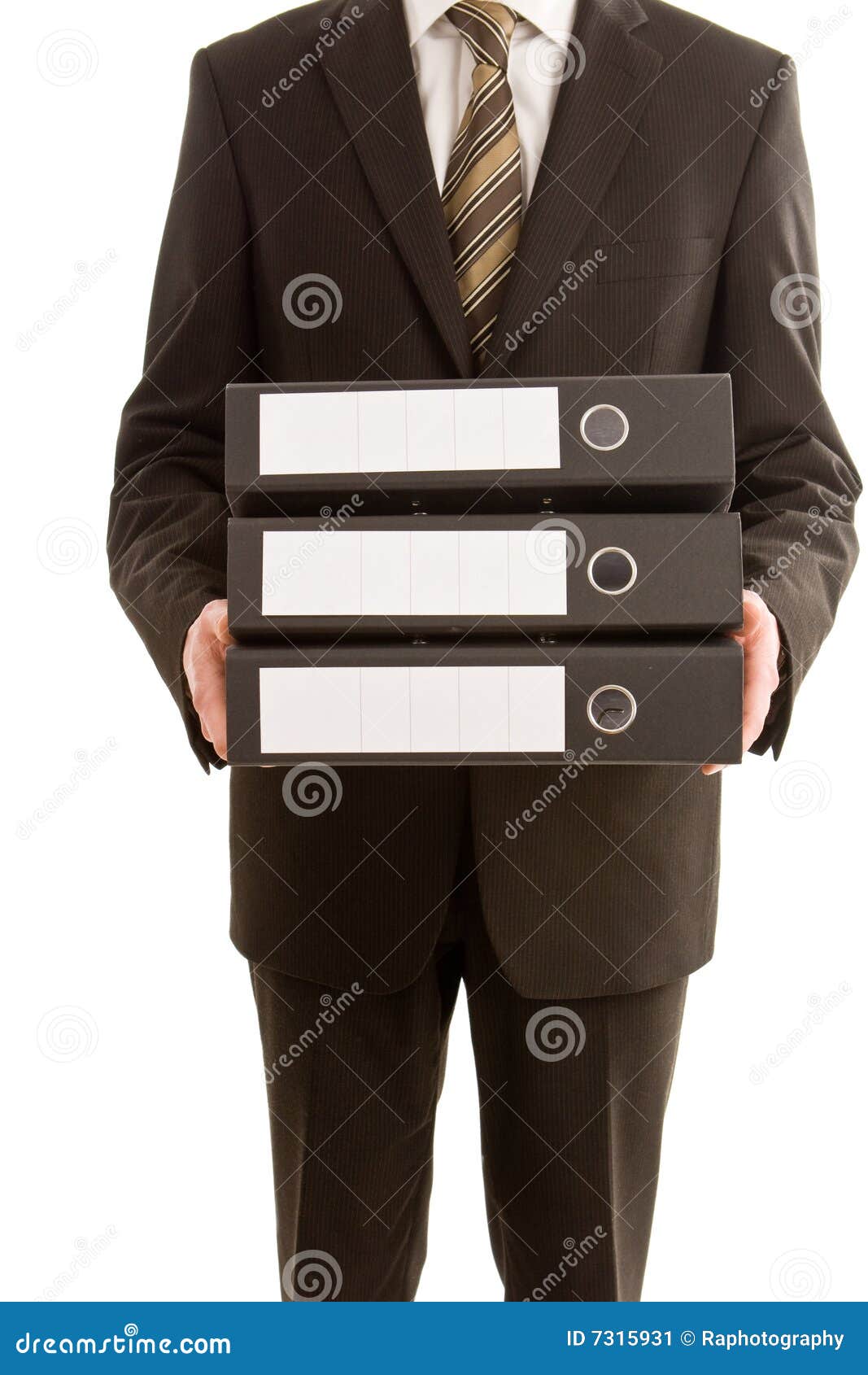 Business Man Holding Three Folders Stock Image - Image of executive ...