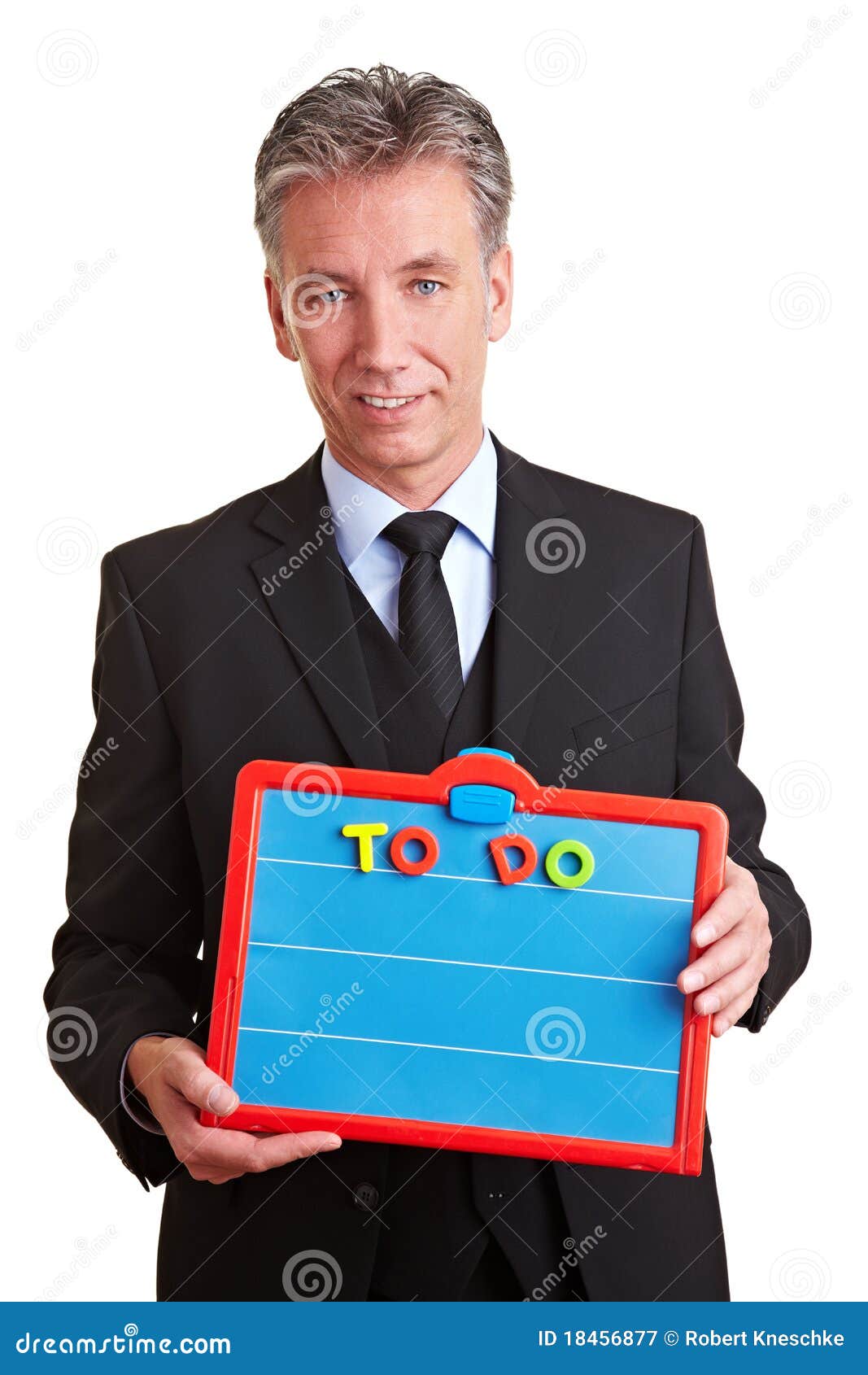 Business Man Holding a To Do List Stock Image - Image of head, business ...