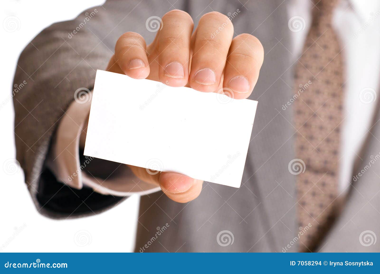 Business Man Holding Visiting Card Stock Photo - Image of friendly ...