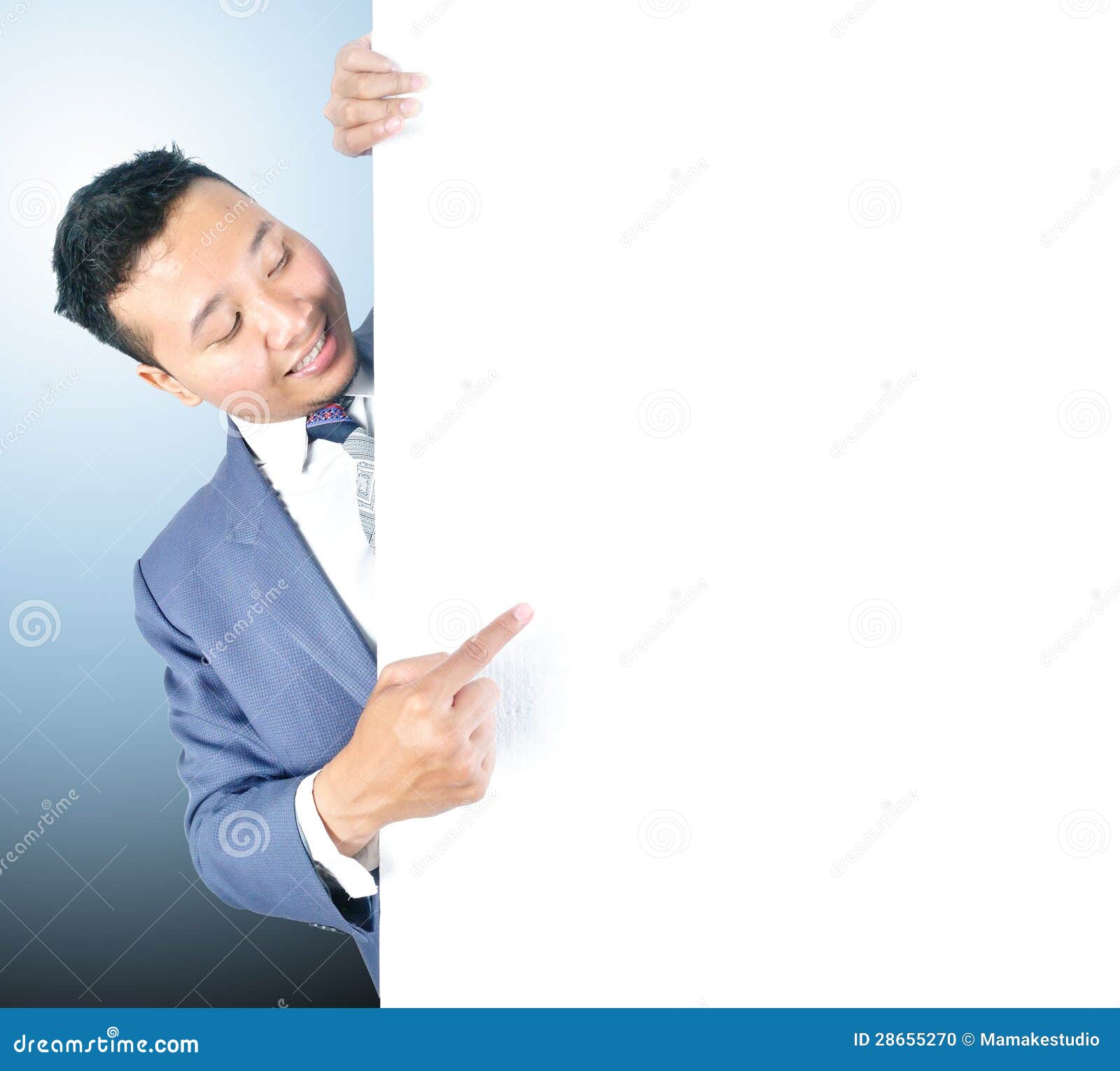 Business Man Holding White Board Stock Photo - Image of isolated ...