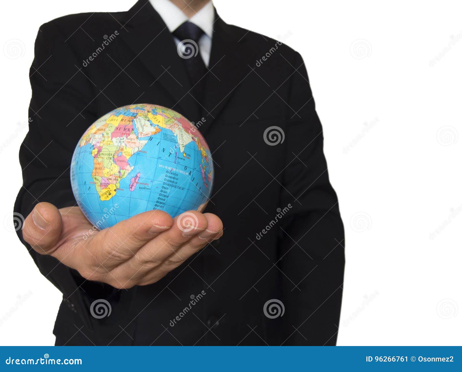 Business Man Holding the World Stock Image - Image of care, networking ...