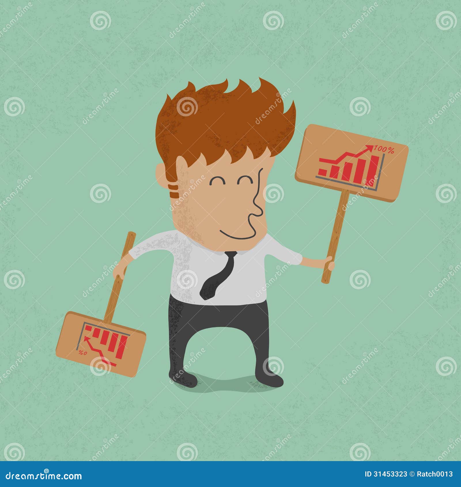 Business Man Holds the Label Stock Vector - Illustration of note, blogs ...
