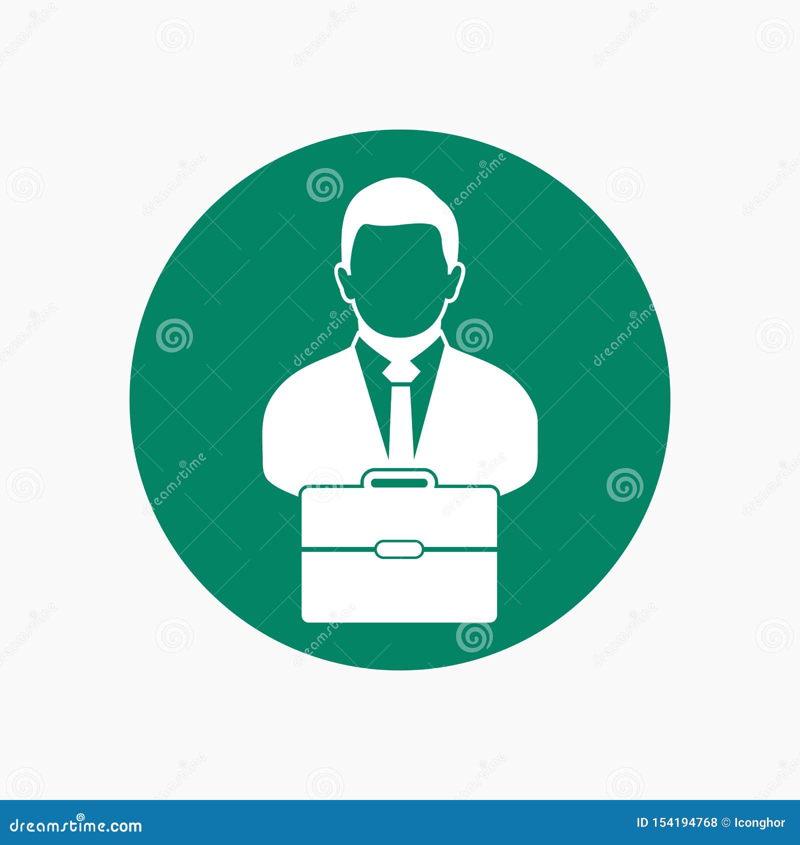 Business Man Icon with Briefcase. Stock Vector - Illustration of flat ...