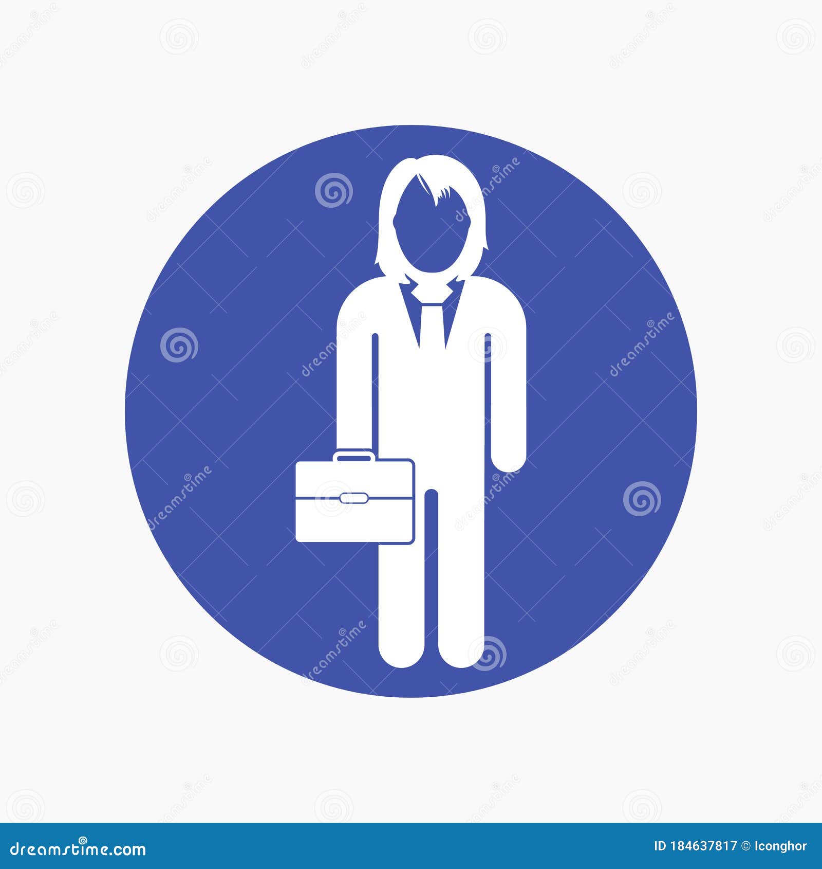 Business Man Icon with Briefcase. Stock Vector - Illustration of ...