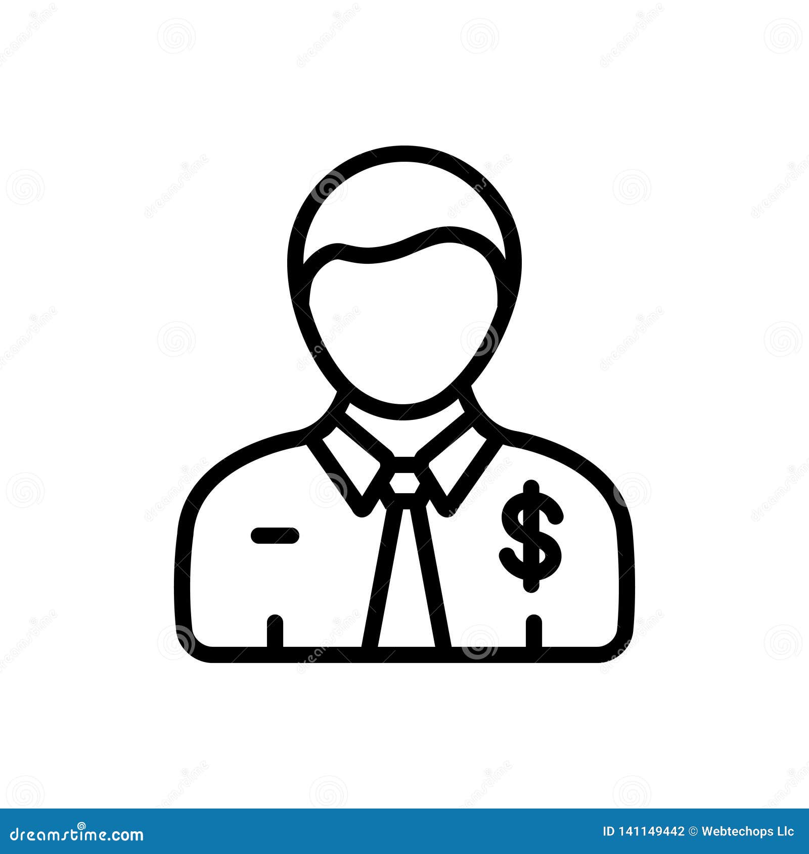 Black Line Icon for Business Man, People and Confident Stock Vector ...