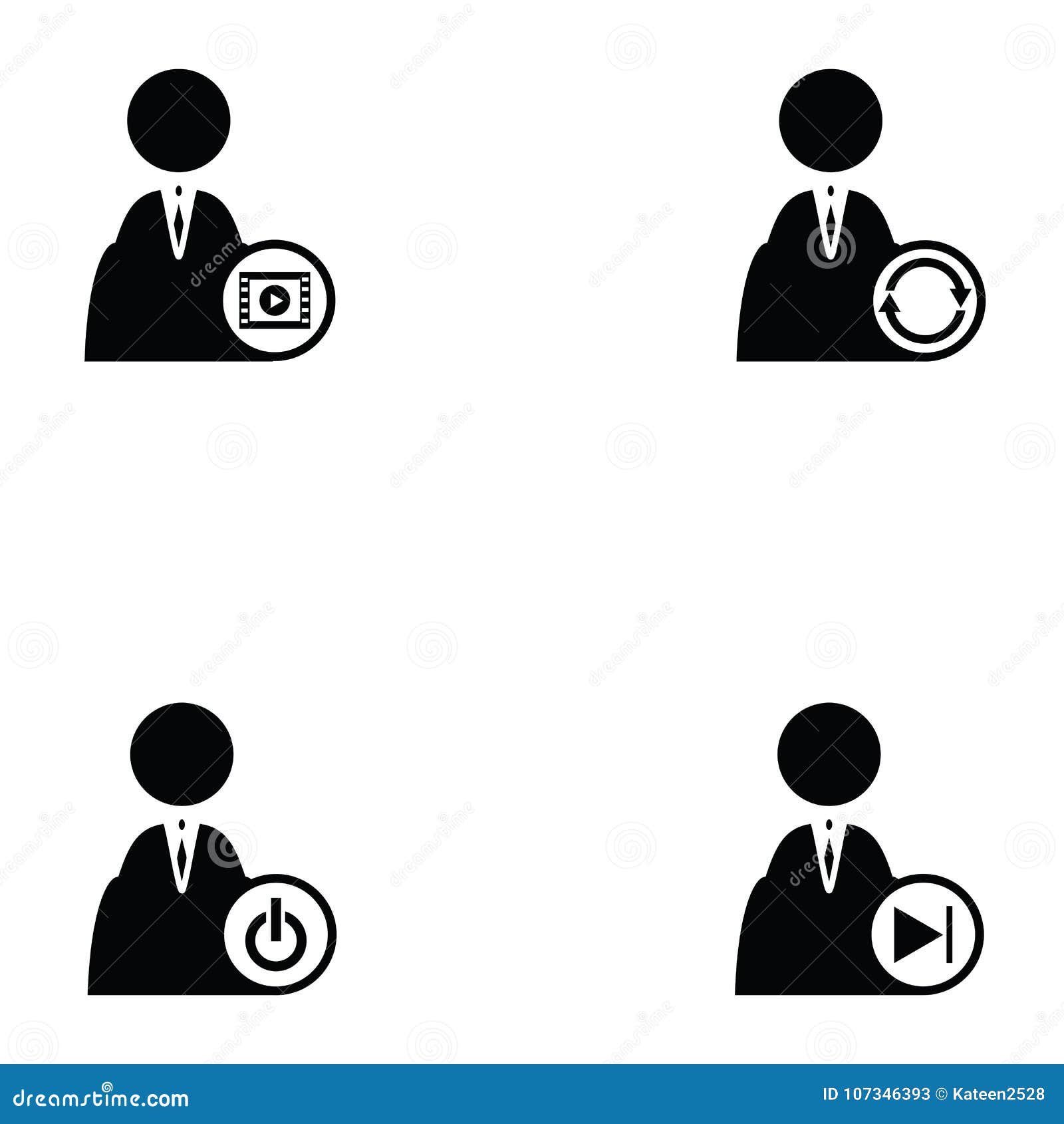 Business man icon set stock vector. Illustration of business - 107346393