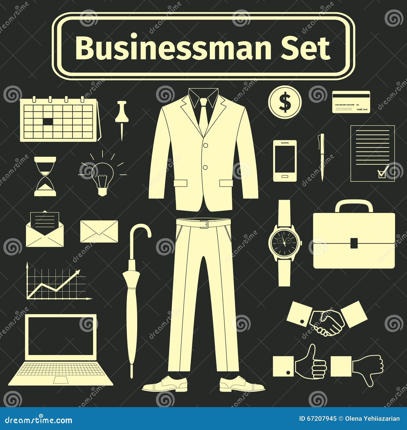 Business-man icons set stock vector. Illustration of shape - 67207945