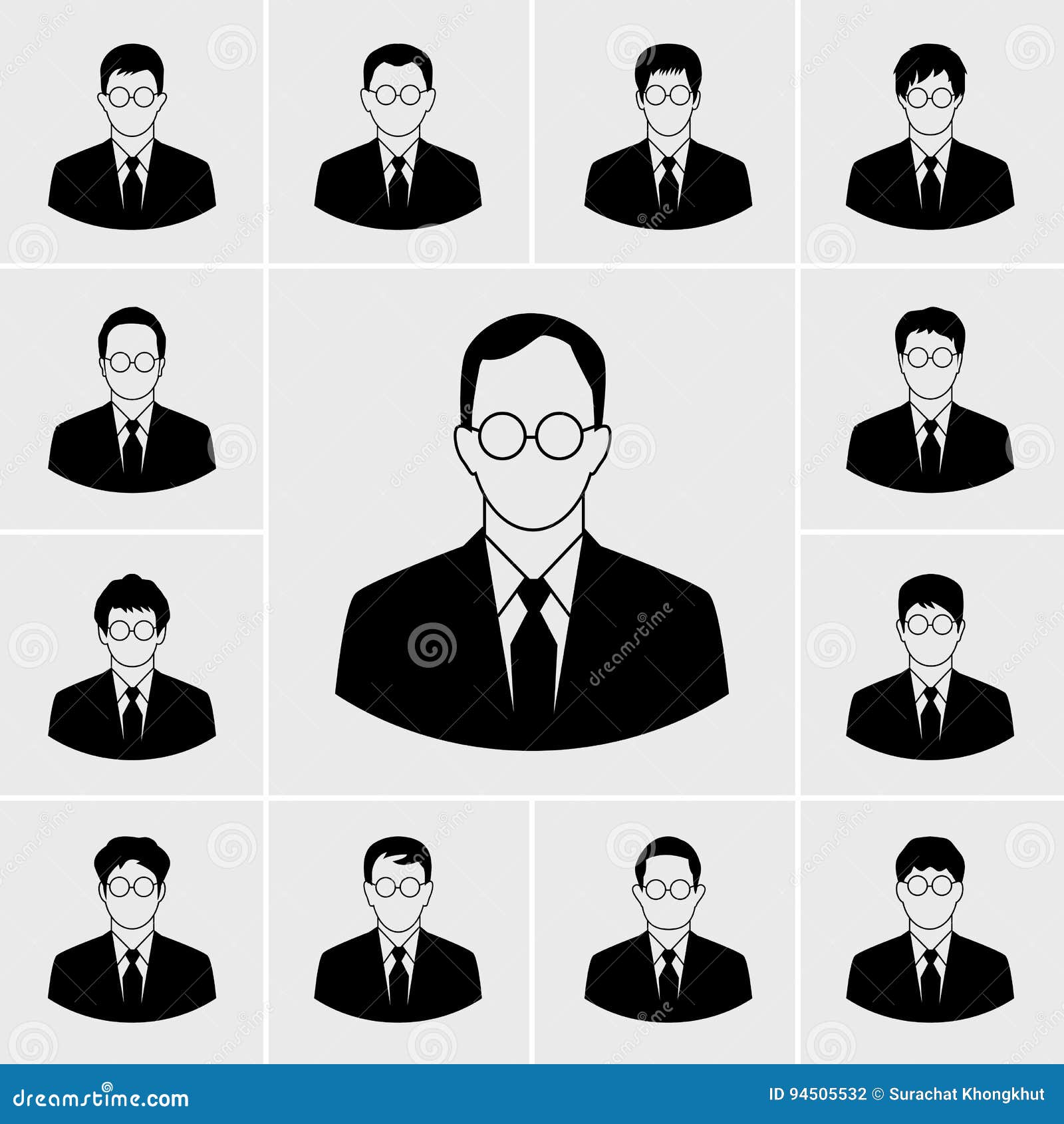 Business man icons set stock vector. Illustration of graphic - 94505532