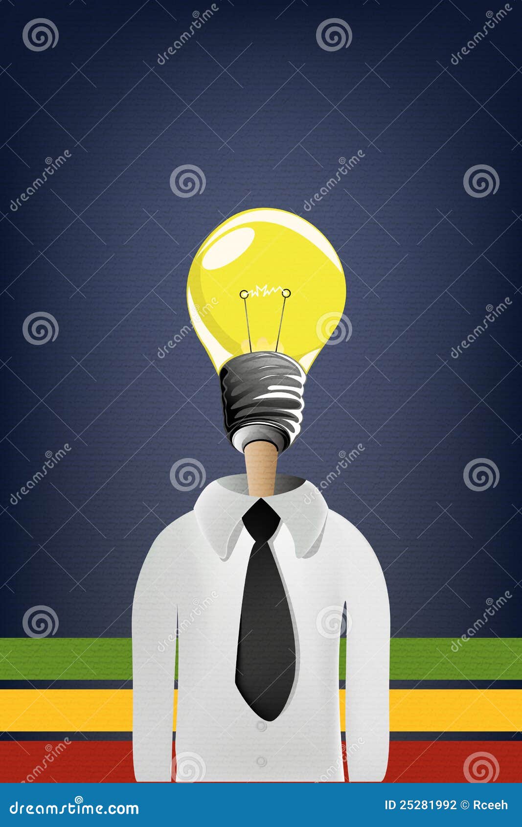 Business man with idea stock illustration. Illustration of grunge ...