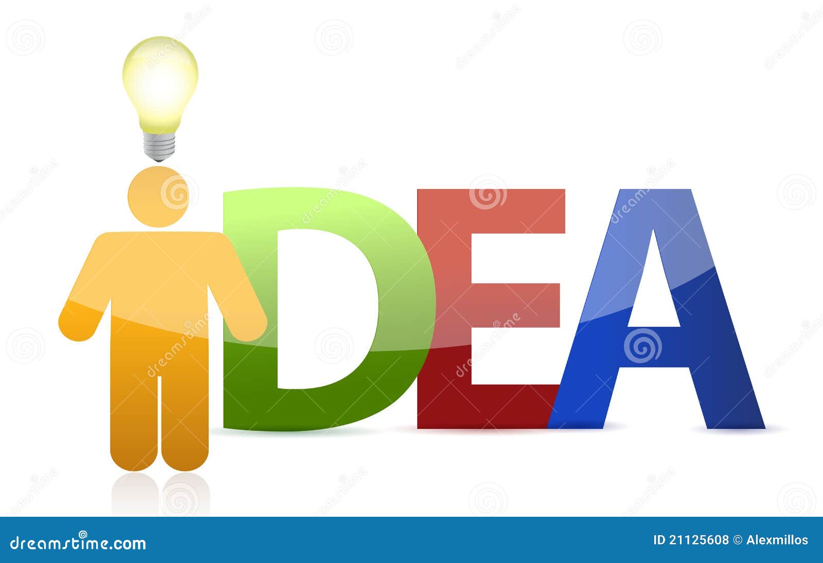 Business Man with Idea Sign Stock Vector - Illustration of office ...
