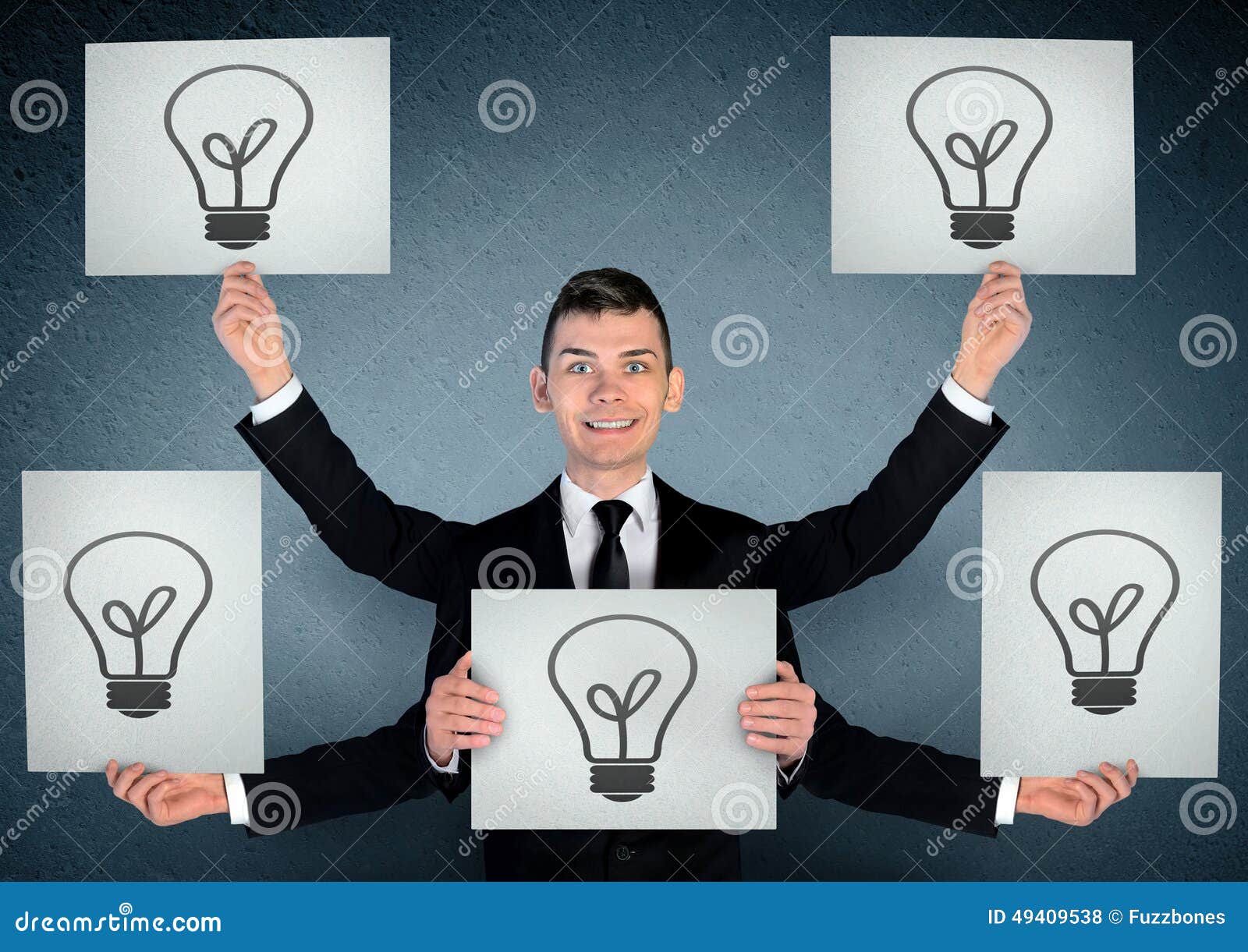 Business man with ideas stock photo. Image of idea, drawing - 49409538