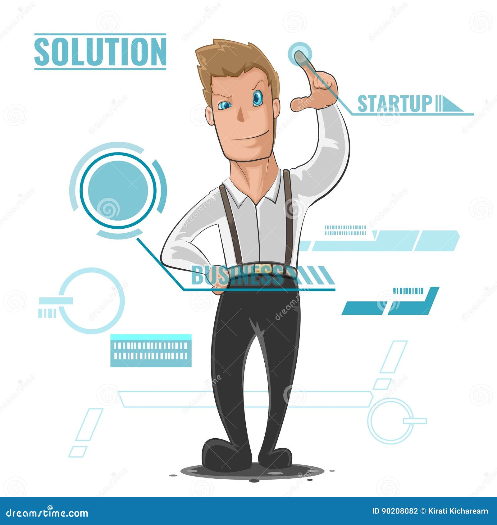 Business Man Illustration Cartoon Startup Stock Illustration ...