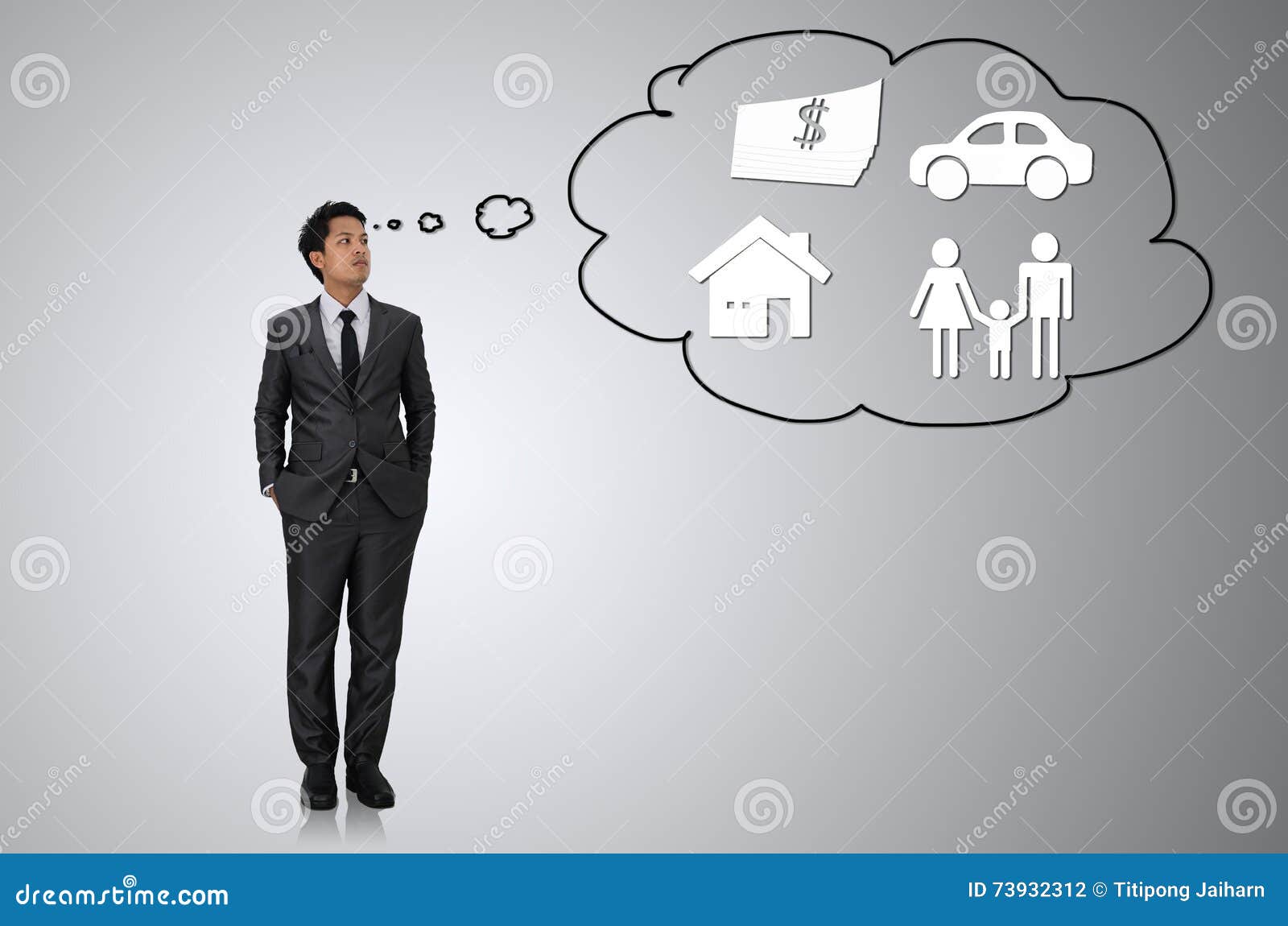 Business Man with Insurance Idea Stock Photo - Image of planing ...