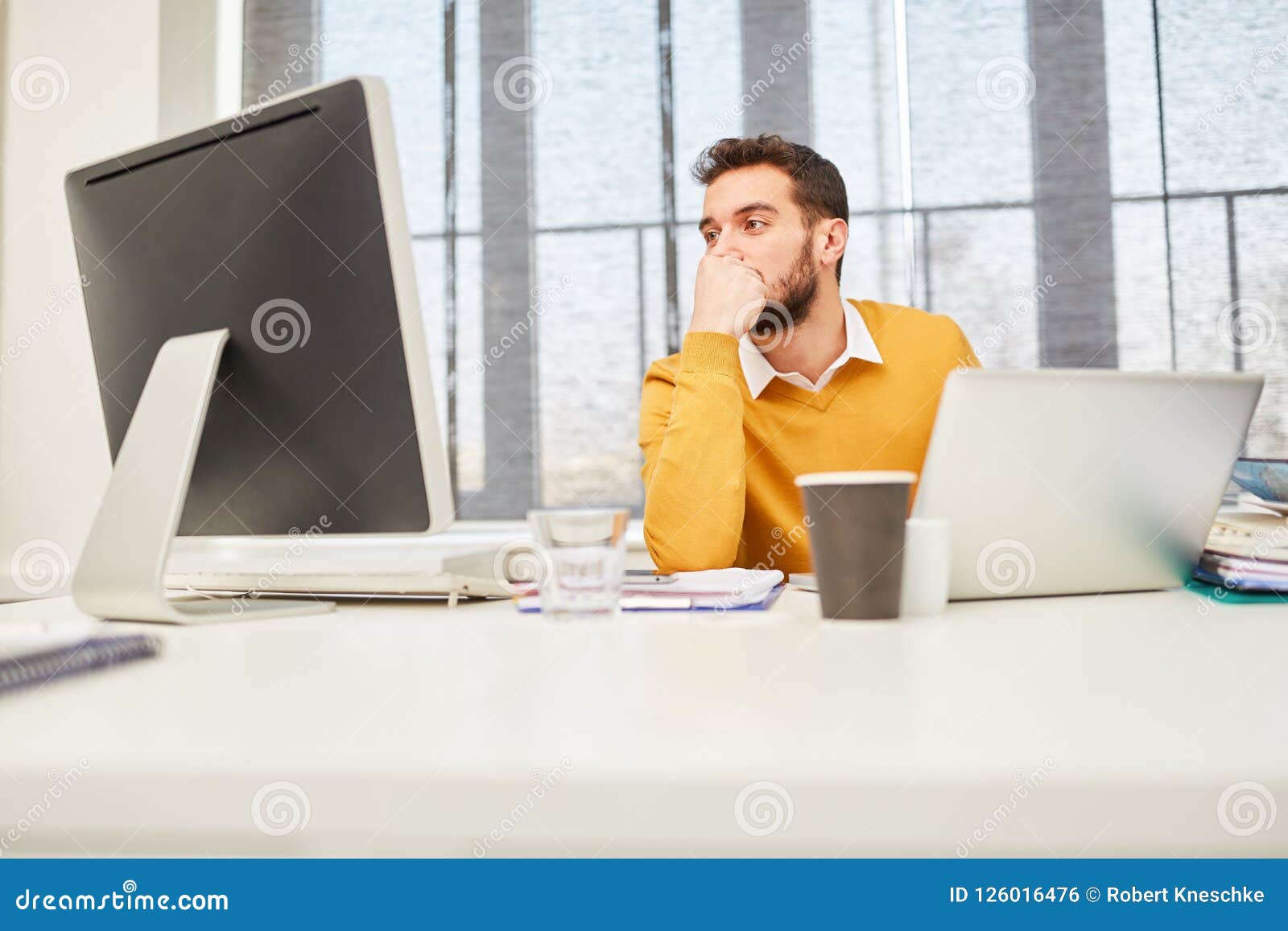 Business Man in Internet Start-up Stock Photo - Image of table, startup ...