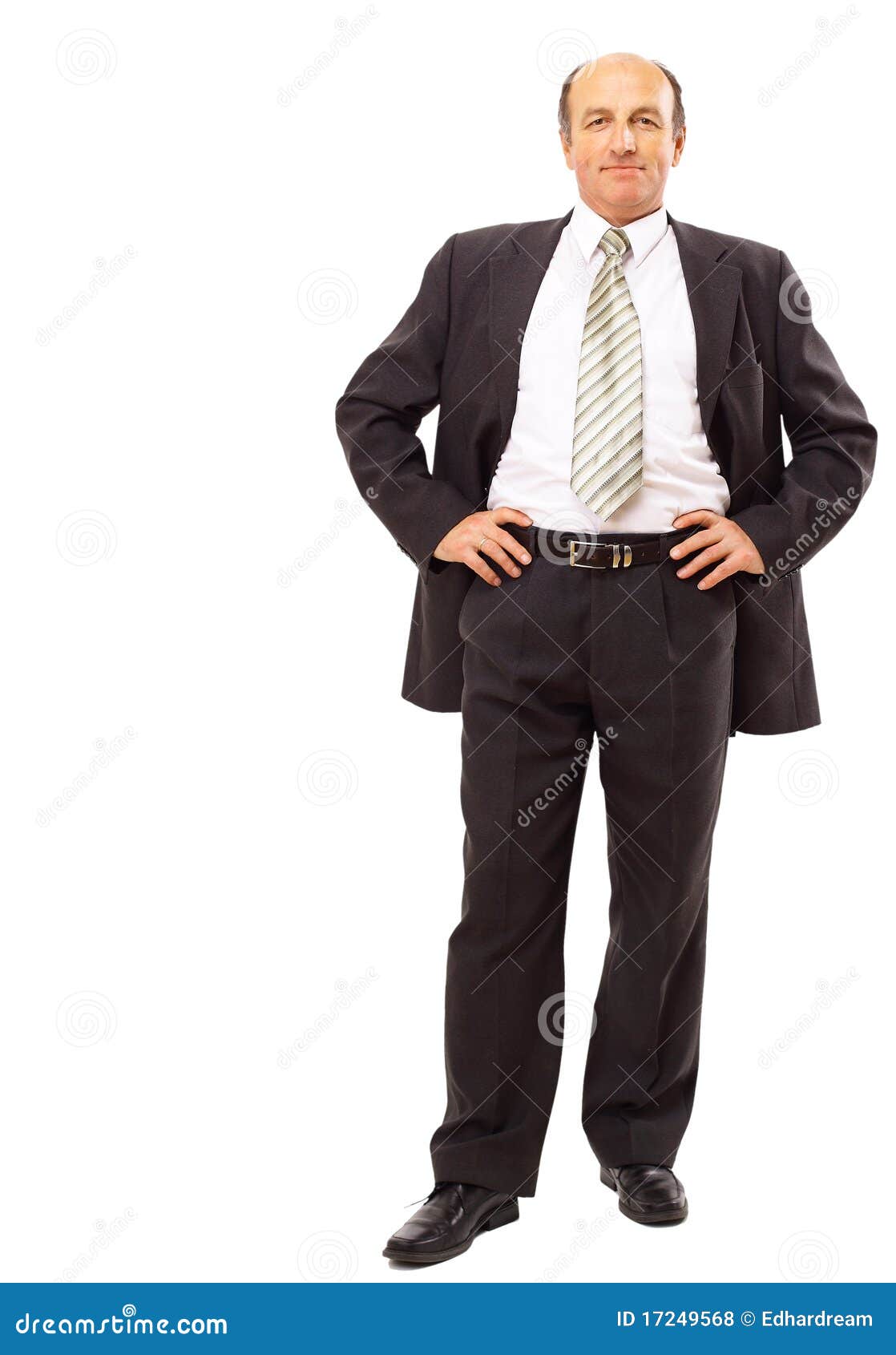 Business Man Isolated on White Stock Photo - Image of company, folded ...