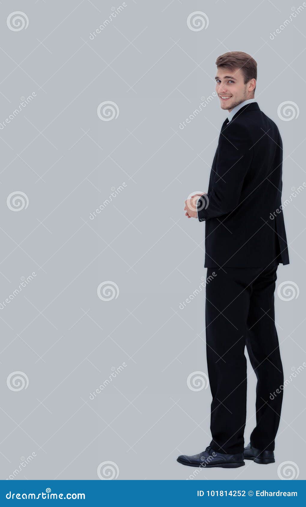 Business Man Isolated on White. Side View Stock Photo - Image of ...
