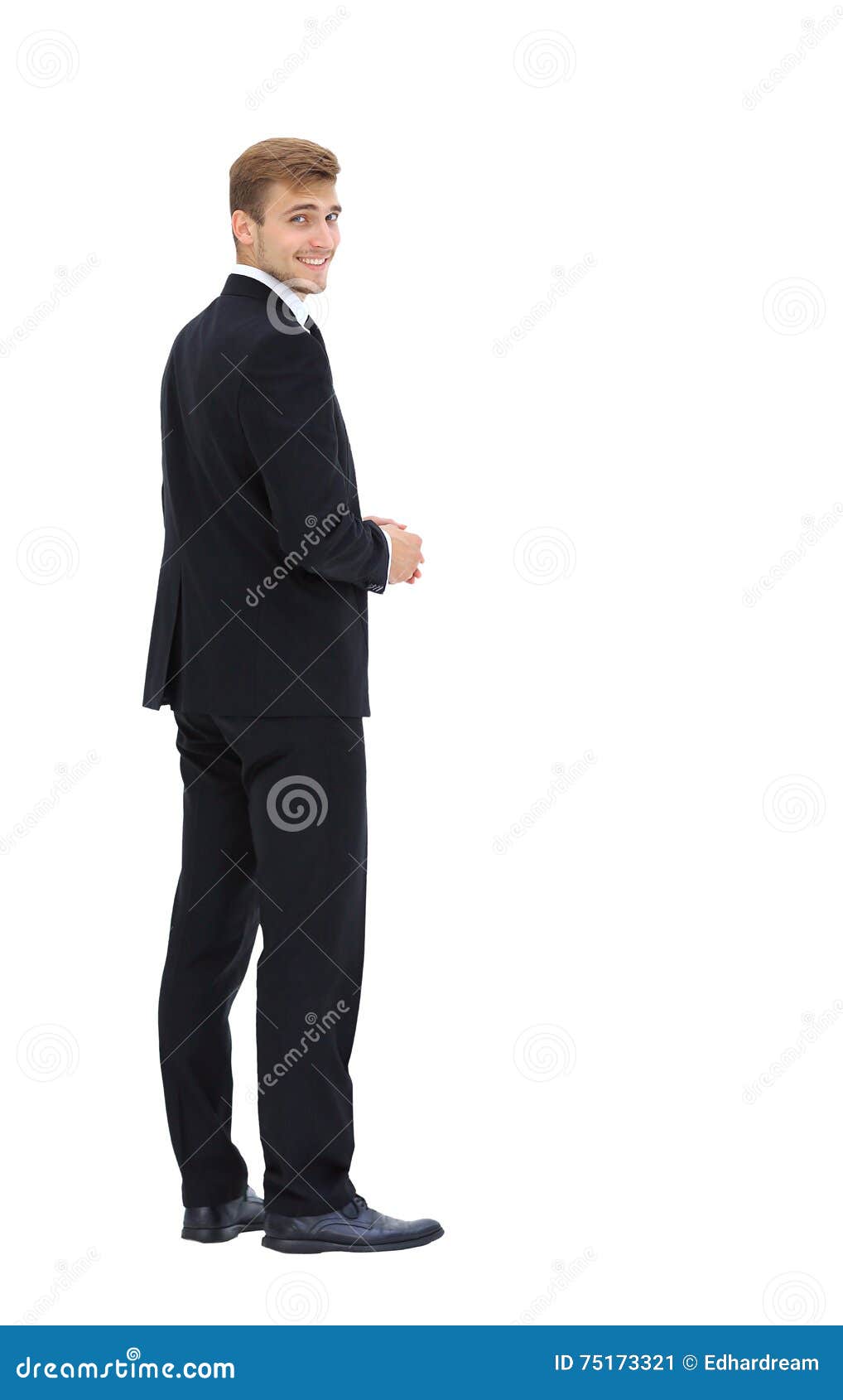 Business Man Isolated on White. Side View Stock Image - Image of ...