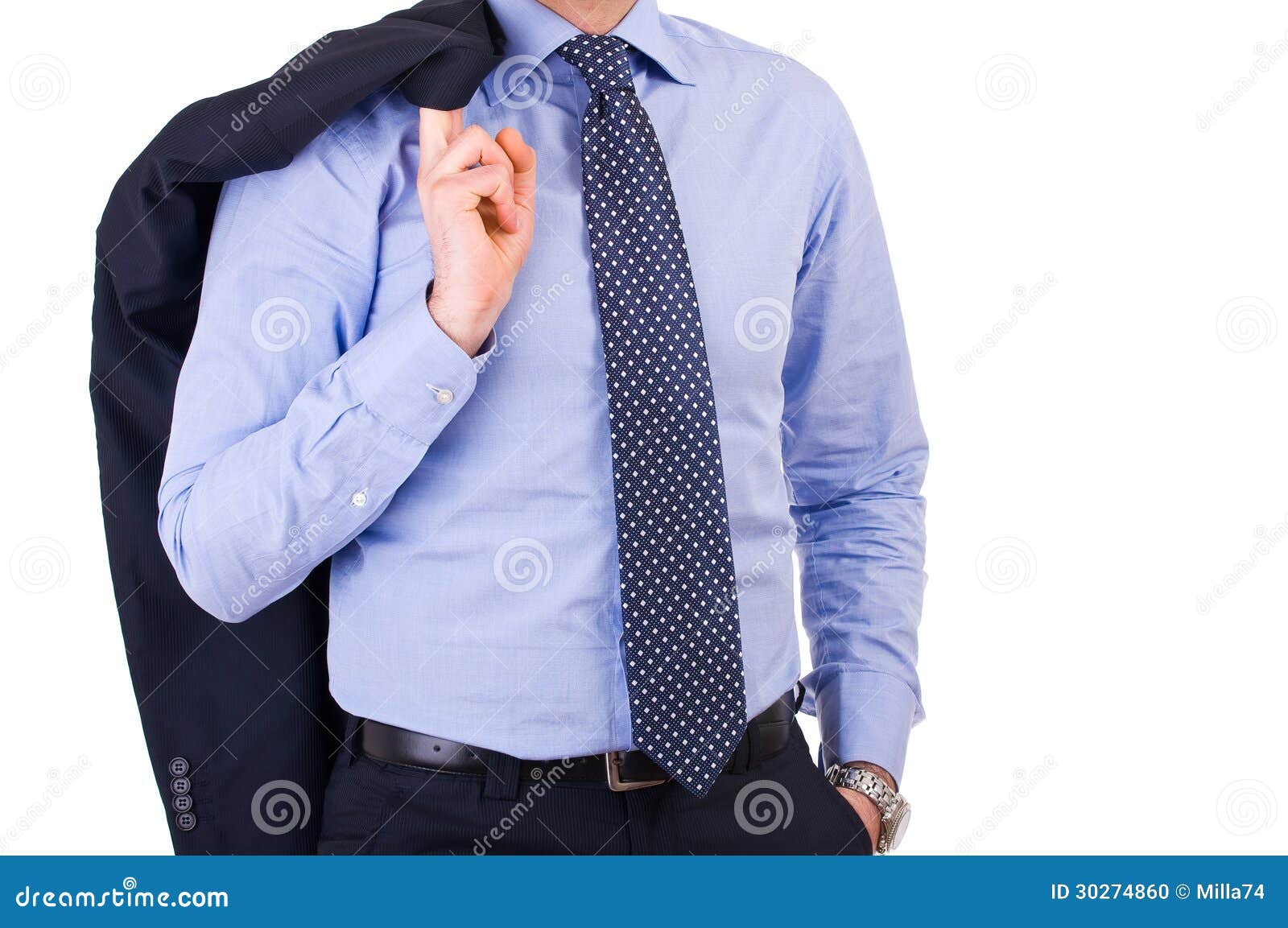Businessmanwith Jacket Over His Shoulder. Stock Photo - Image of ...