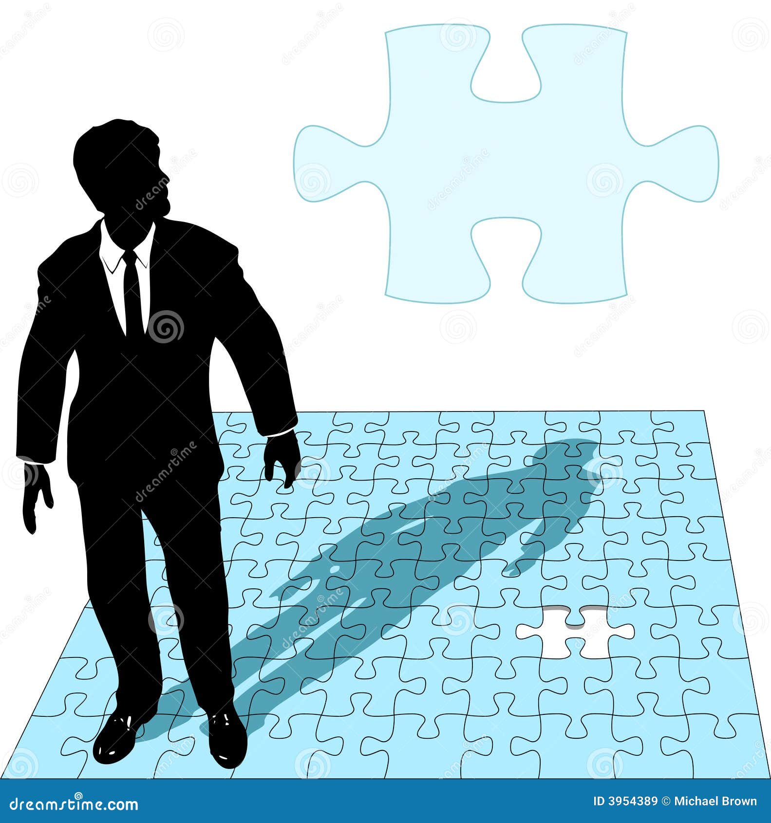 Business Man Jigsaw Puzzle Solution Stock Vector - Illustration of ...
