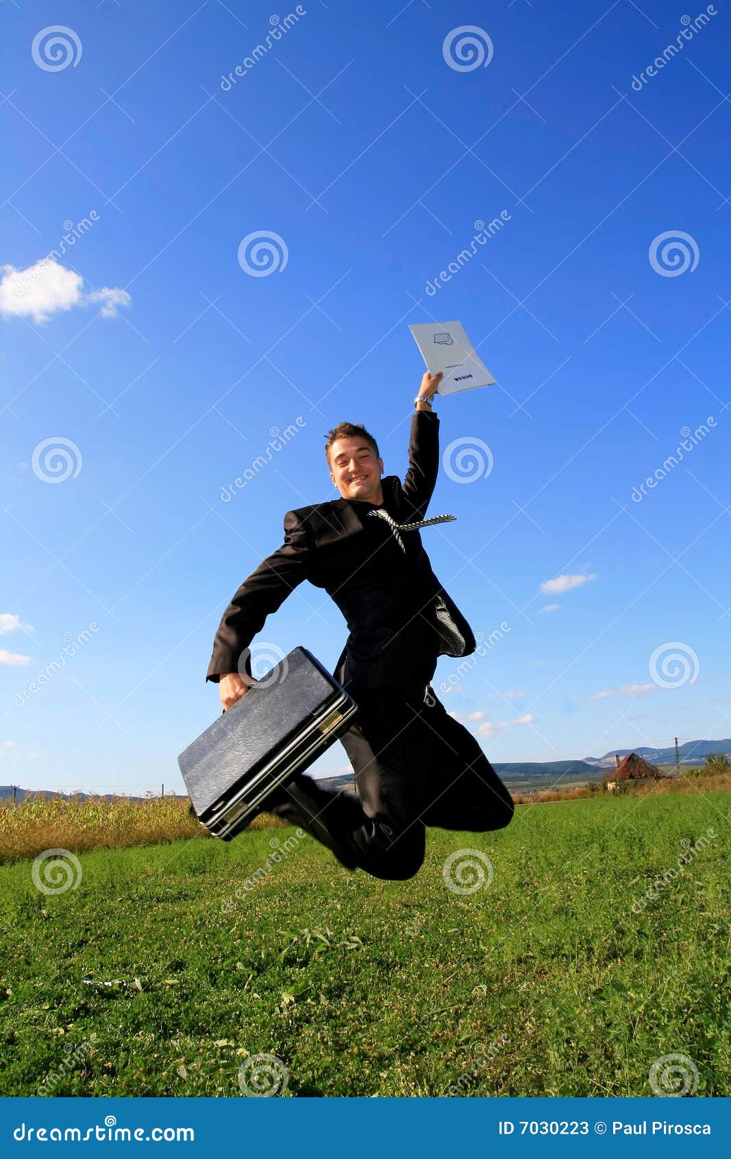 Business man jumping stock image. Image of paper, jumping - 7030223