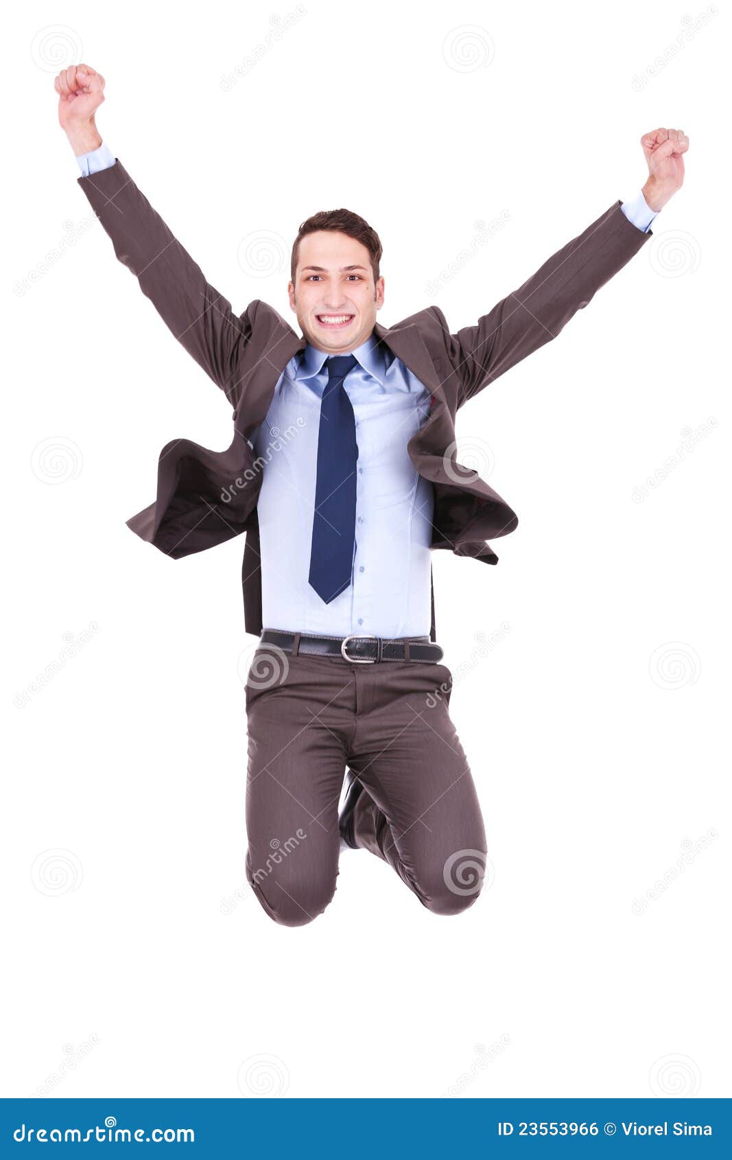 Business Man Jumping in the Air Stock Photo - Image of excitement ...