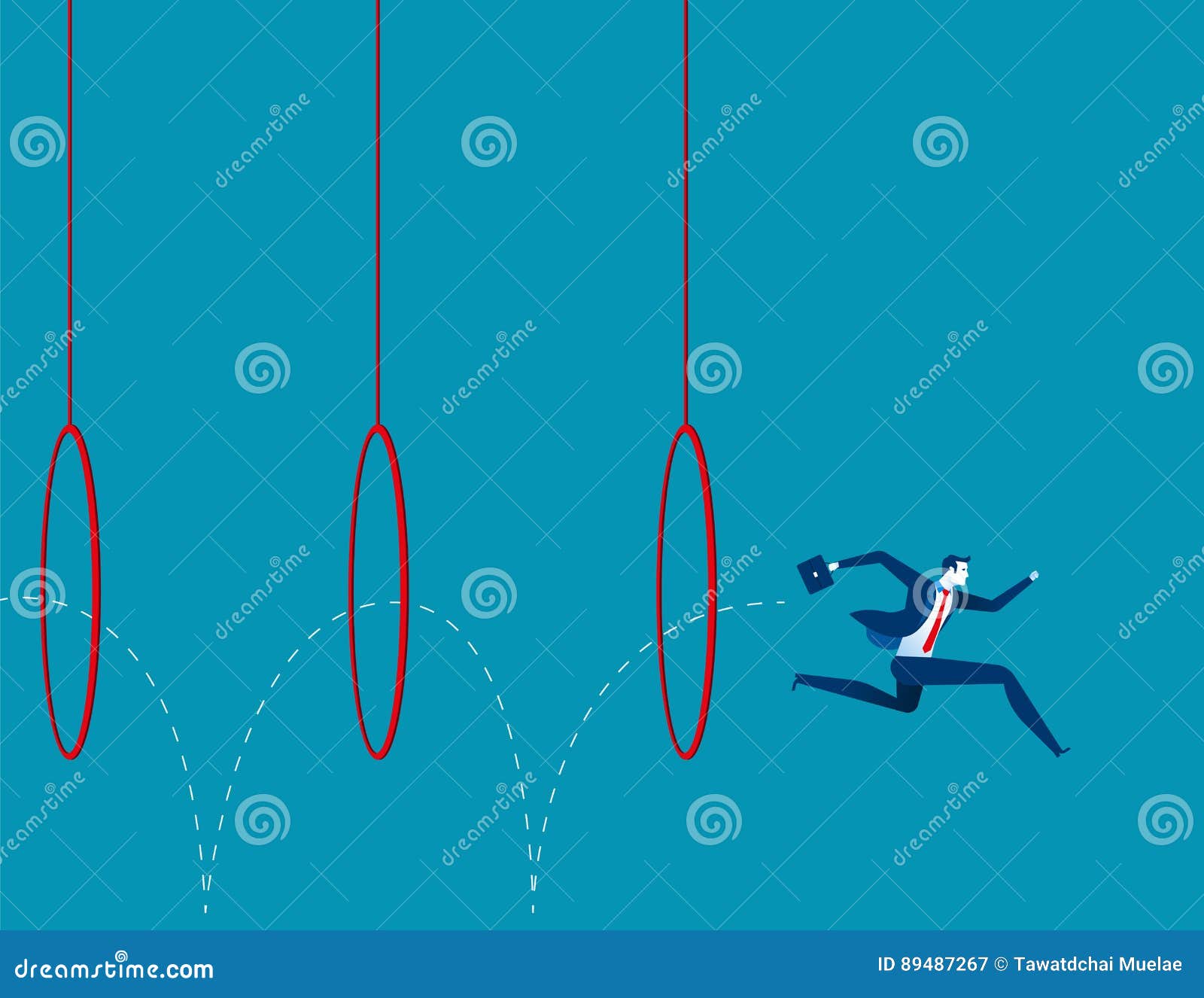Business Man Jumping through Hoops Stock Vector - Illustration of ...