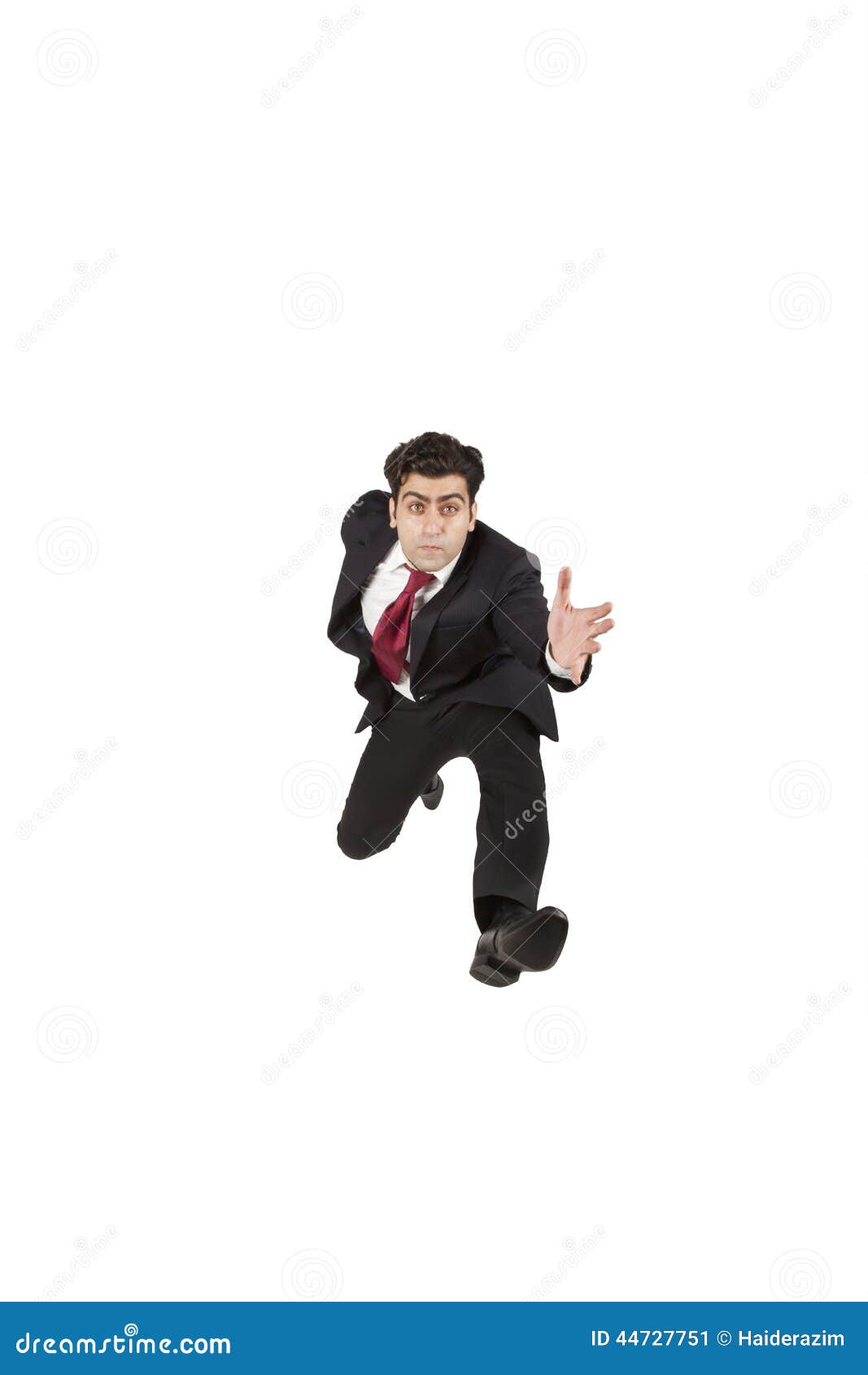 Business Man Jumping And Running Forward Stock Image - Image of ...