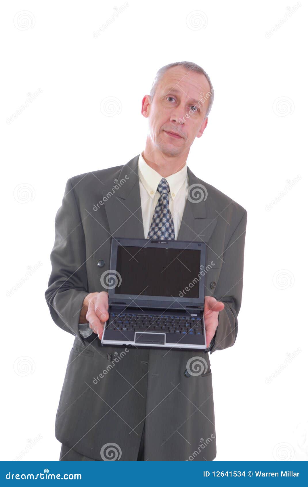 Business man with laptop stock photo. Image of team, pose - 12641534