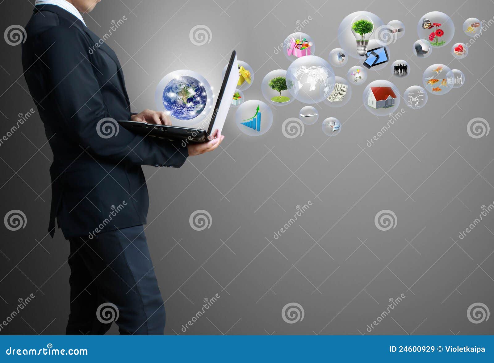 Business man with laptop stock image. Image of screen - 24600929