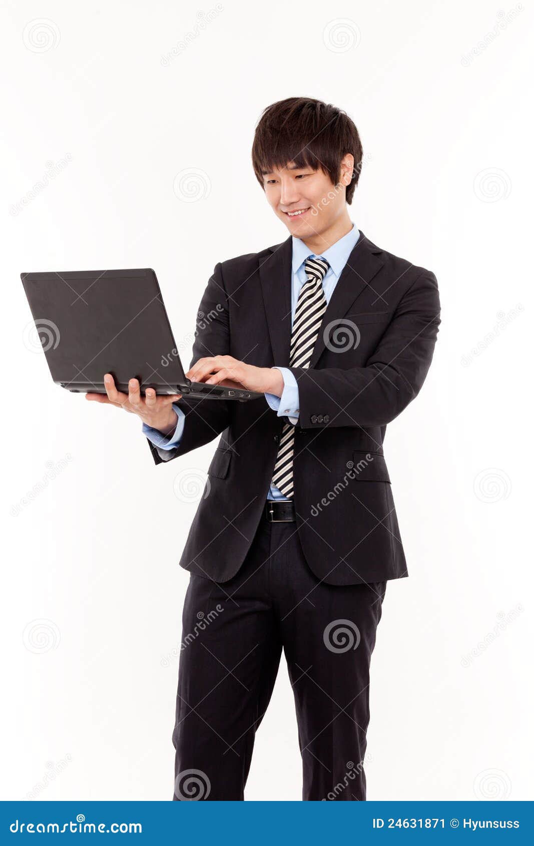 Business man and laptop. stock image. Image of human - 24631871