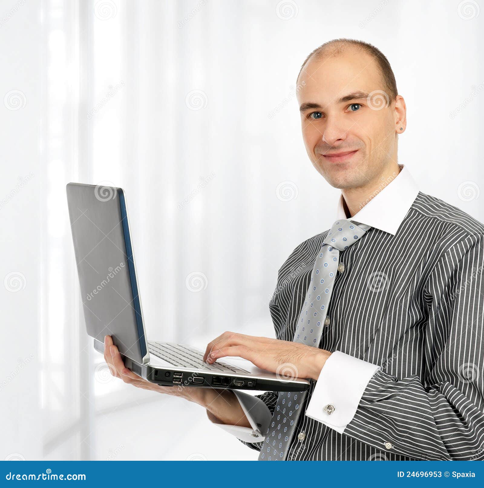 Business man with laptop stock image. Image of corporate - 24696953