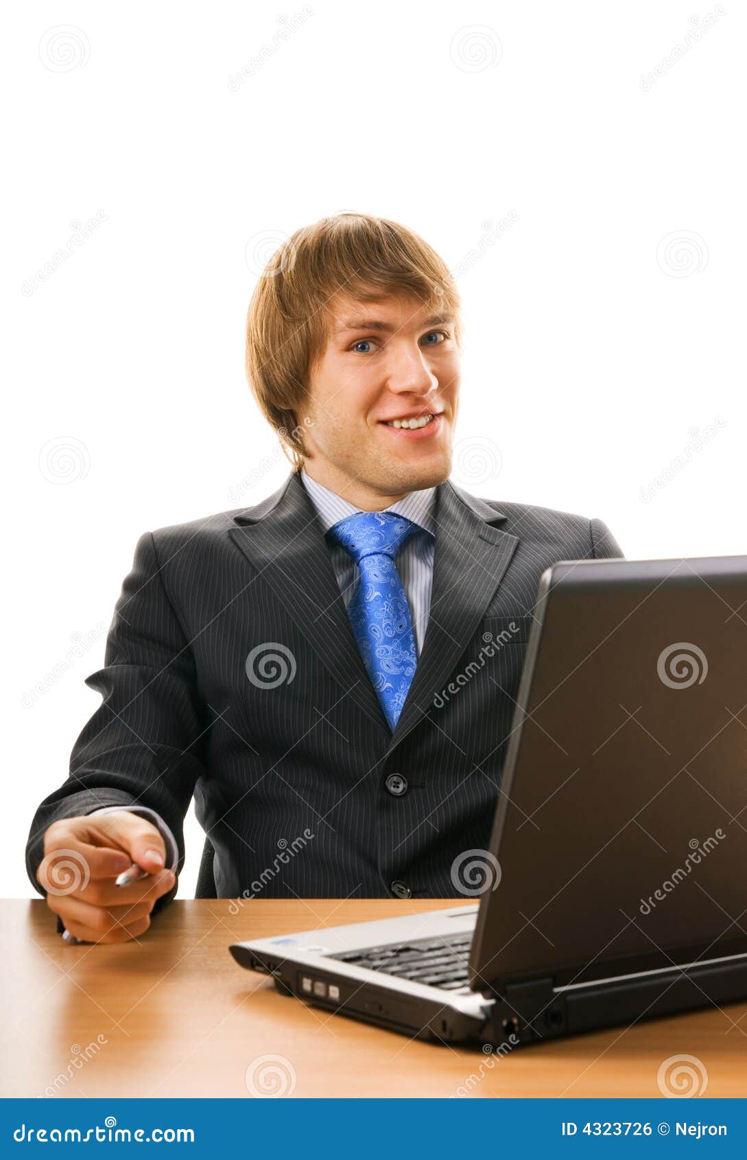 Business man with a laptop stock photo. Image of commerce - 4323726