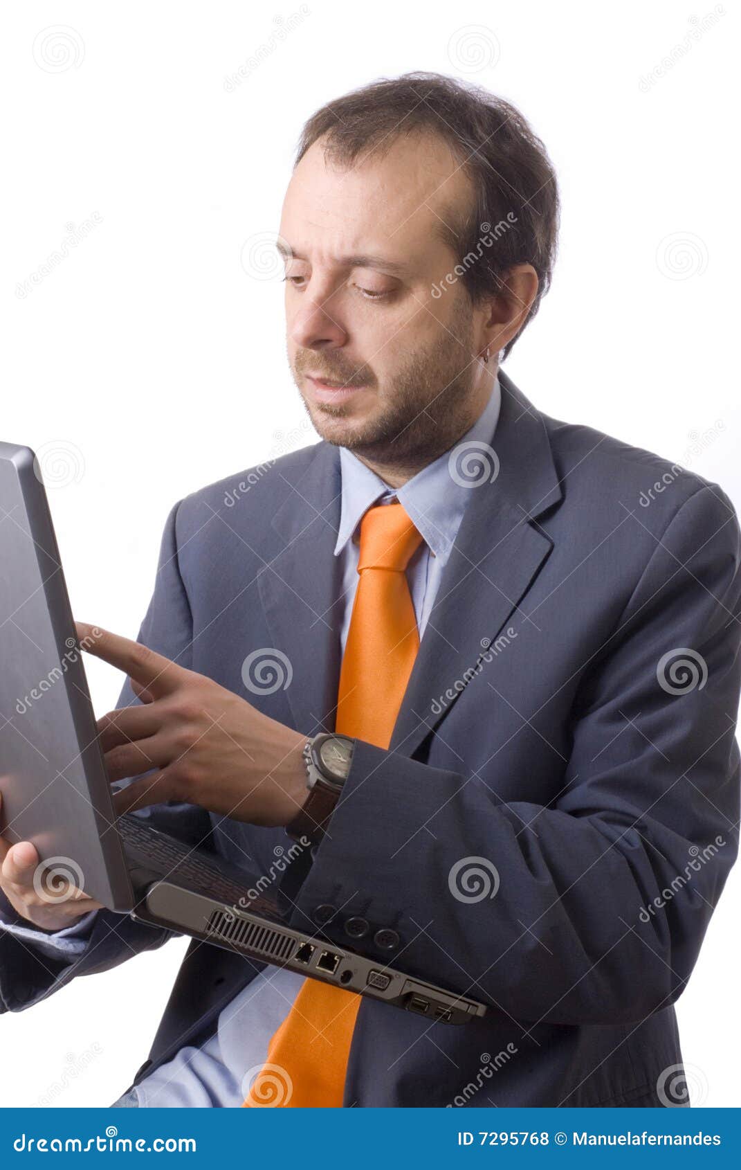 Business man with a laptop stock photo. Image of computer - 7295768